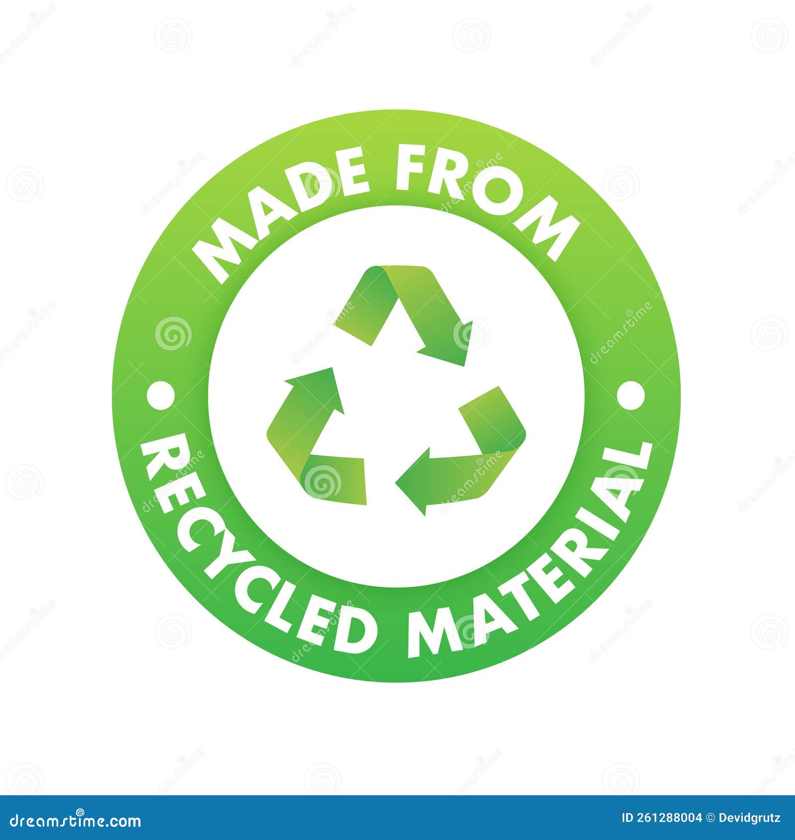 Made with Recycled Materials Sign, Label. Vector Stock Illustration ...