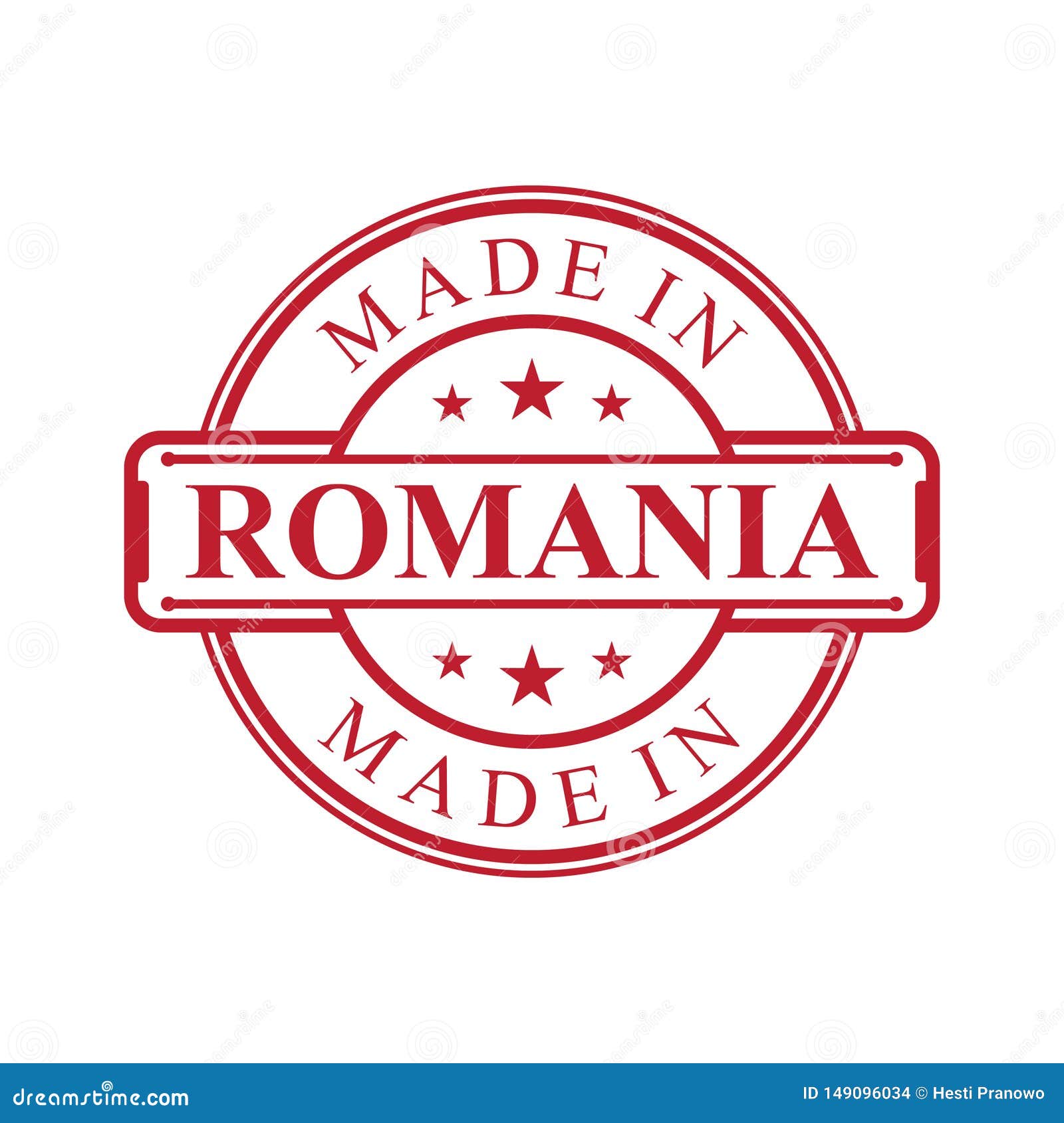 Made in Romania Label Icon with Red Color Emblem on the White ...