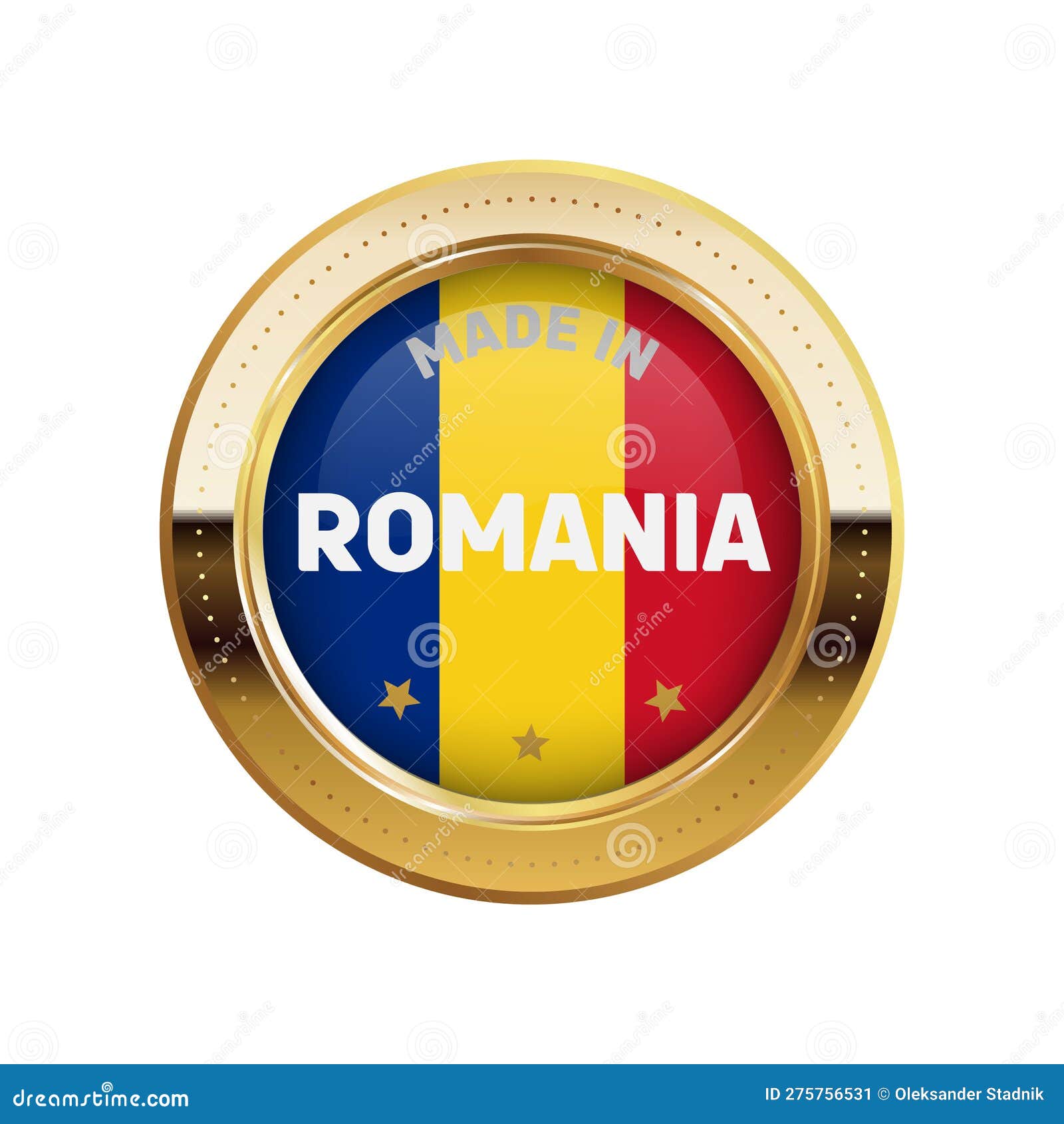 Vector Gold Sticker Made in Romania Stock Vector - Illustration of ...