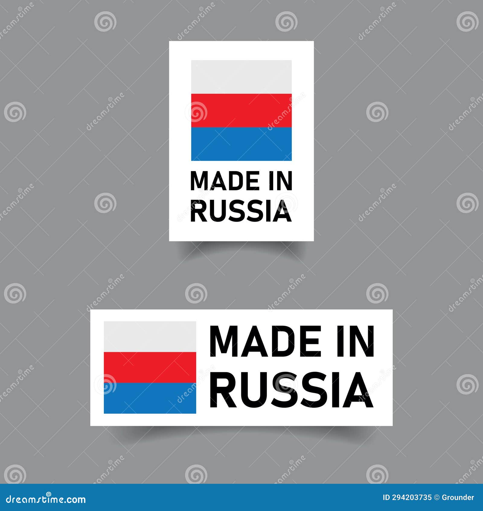 Made in Russia label flag stock vector. Illustration of style - 294203735