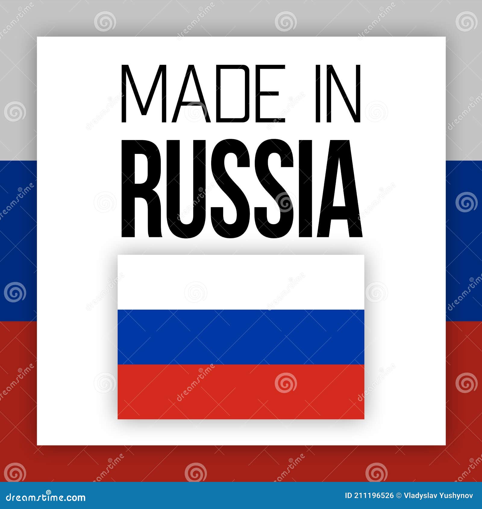 Made in Russia Label Illustration with National Flag Stock Illustration ...