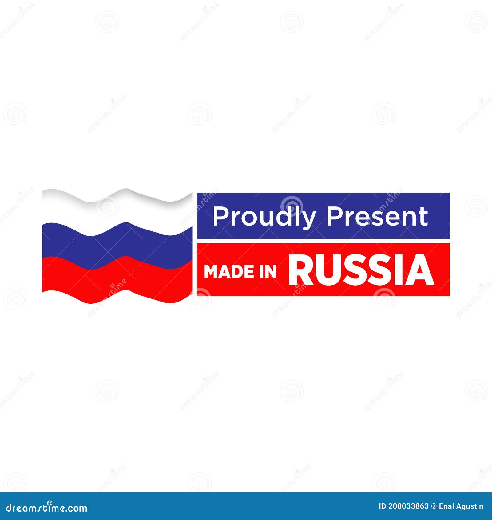 Made in Russia Logo Design Template Stock Vector - Illustration of flag ...