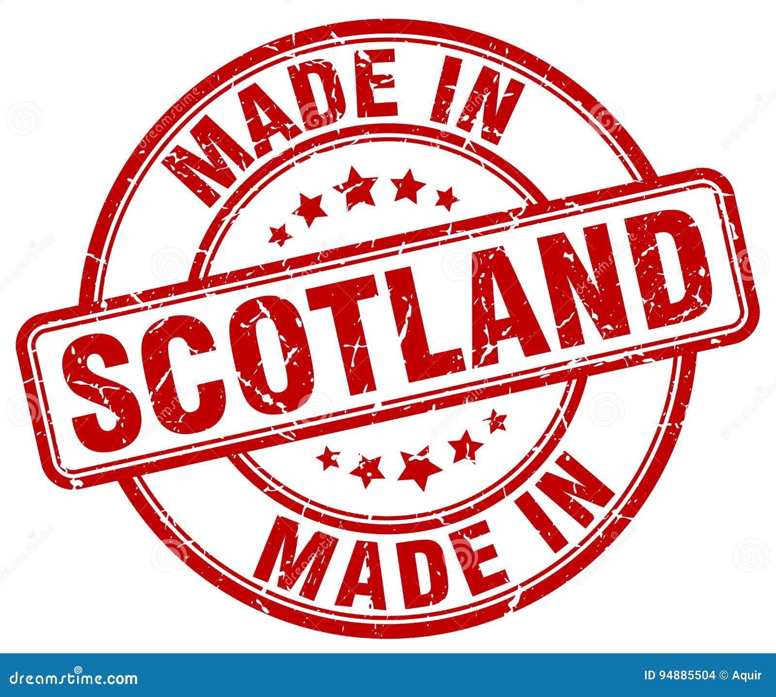 Made in Scotland Red Grunge Stamp Stock Vector - Illustration of round ...
