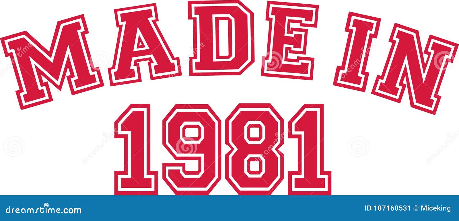 1981 Year College Font Cartoon Vector | CartoonDealer.com #107160287