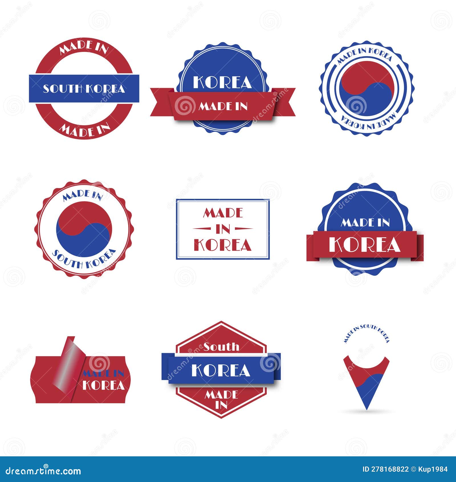 Made in South Korea Label Set, Vector Illustration Stock Vector ...