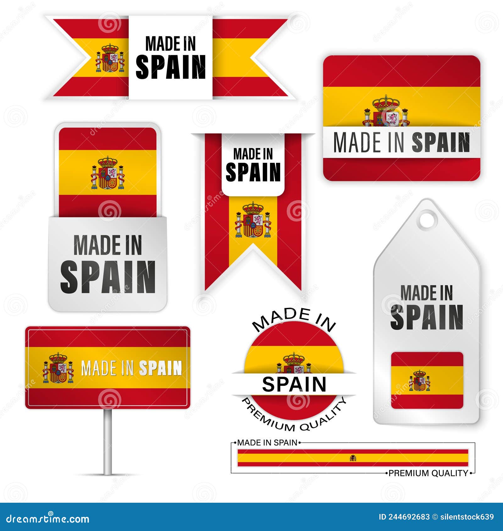 Made in Spain Graphics and Labels Set Stock Vector - Illustration of ...