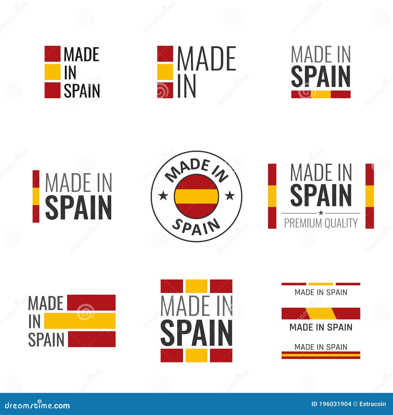 Made in Spain Labels Set, Spanish Product Emblem Stock Vector ...