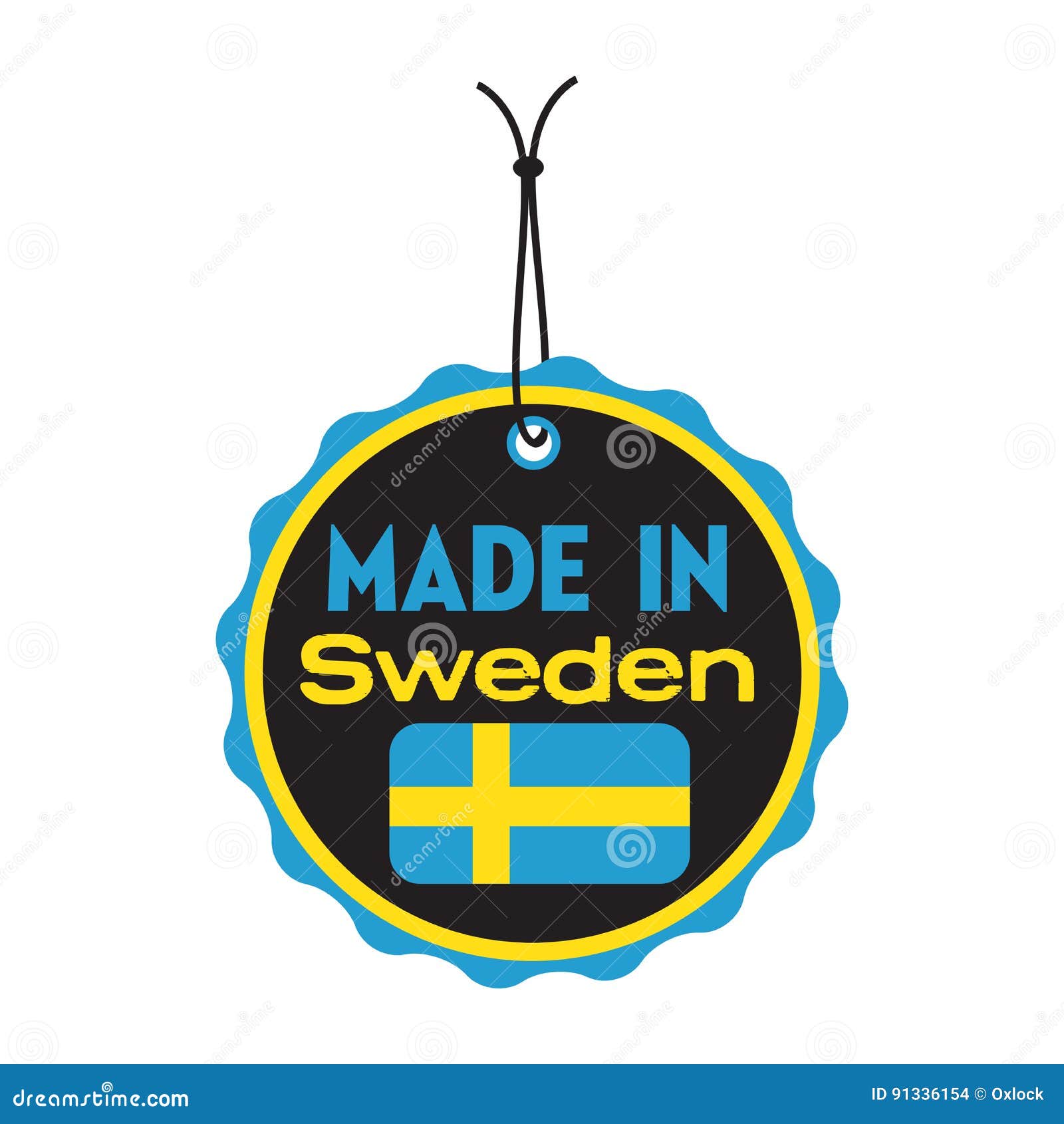 Made in Sweden tag stock vector. Illustration of sell - 91336154