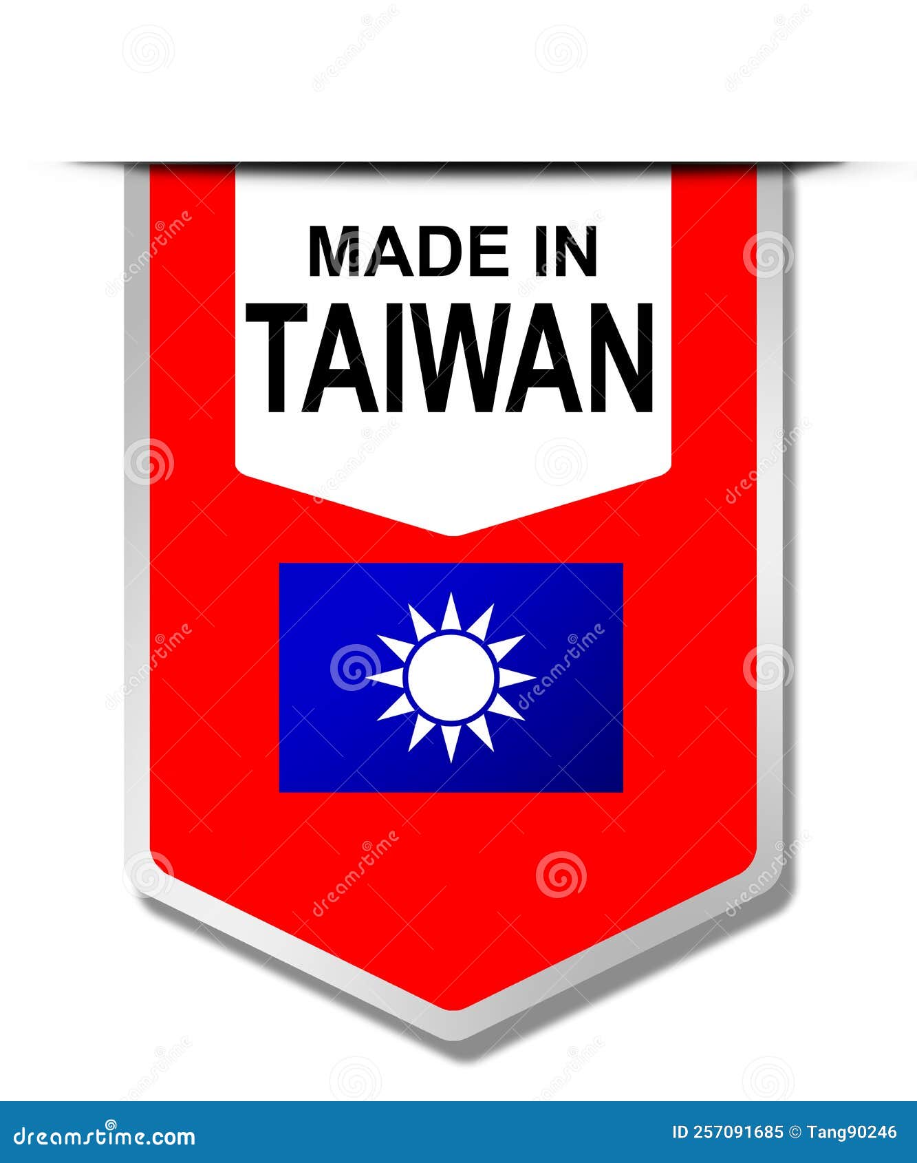 Made in Taiwan Word on Hanging Banner Stock Illustration - Illustration ...
