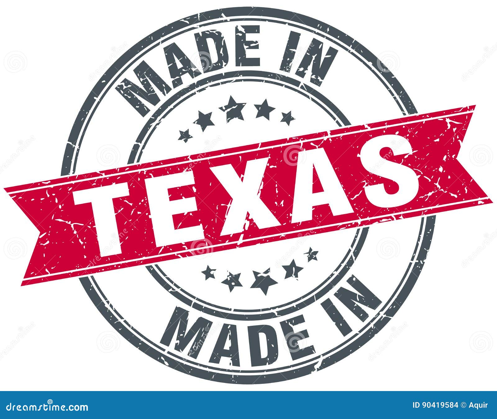 Made in Texas Red Round Stamp Stock Vector - Illustration of scratched ...