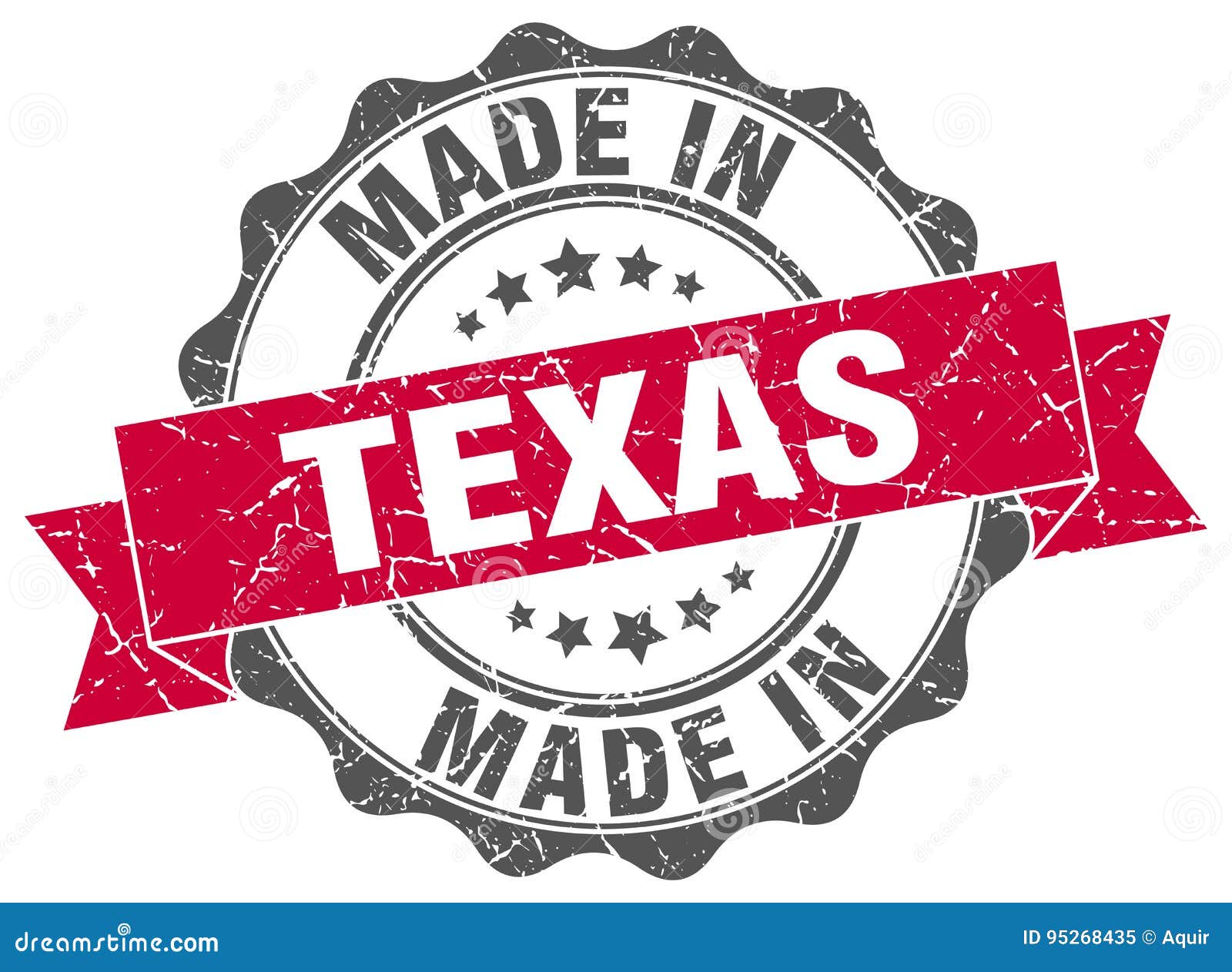 Made In Texas Handwritten Flag Ribbon Typography Lettering Logo Label ...
