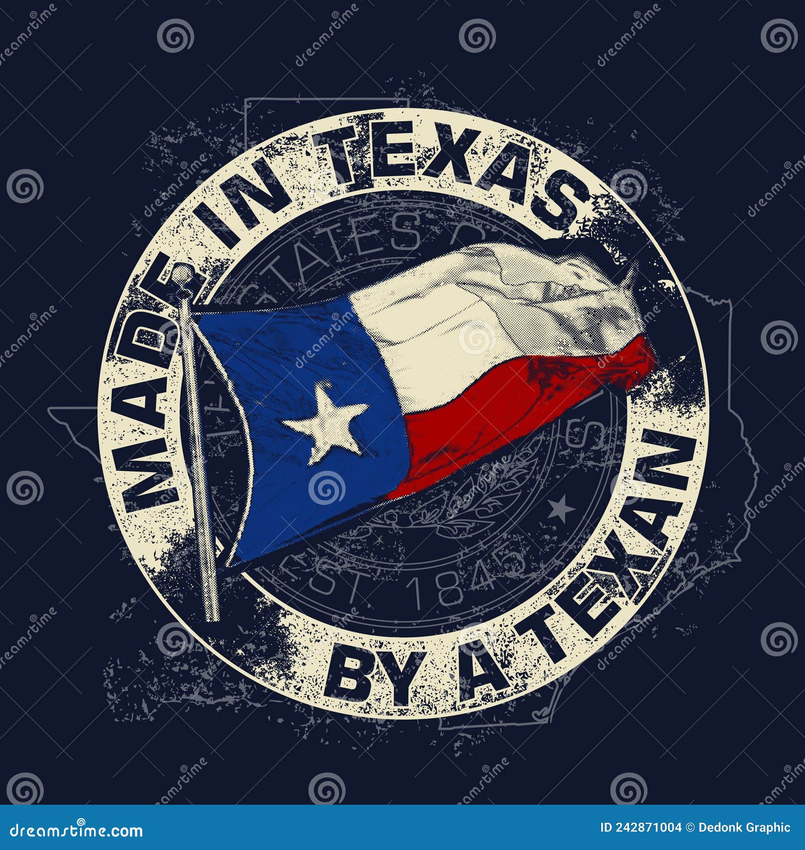 Made in Texas, by a Texan - Flag Stock Vector - Illustration of striped ...