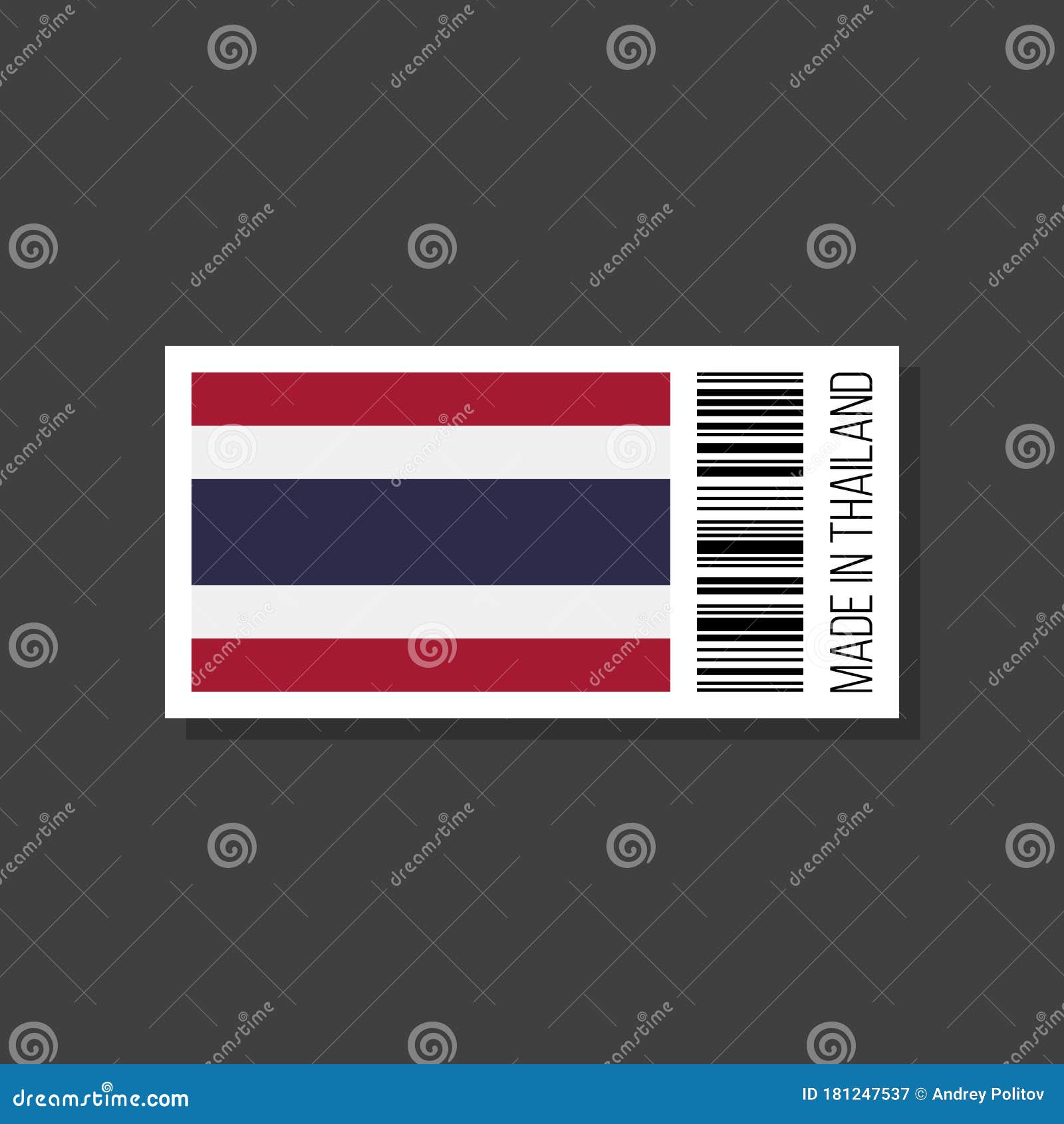 Made in Thailand, Vector Sticker with Bar Code Stock Vector ...