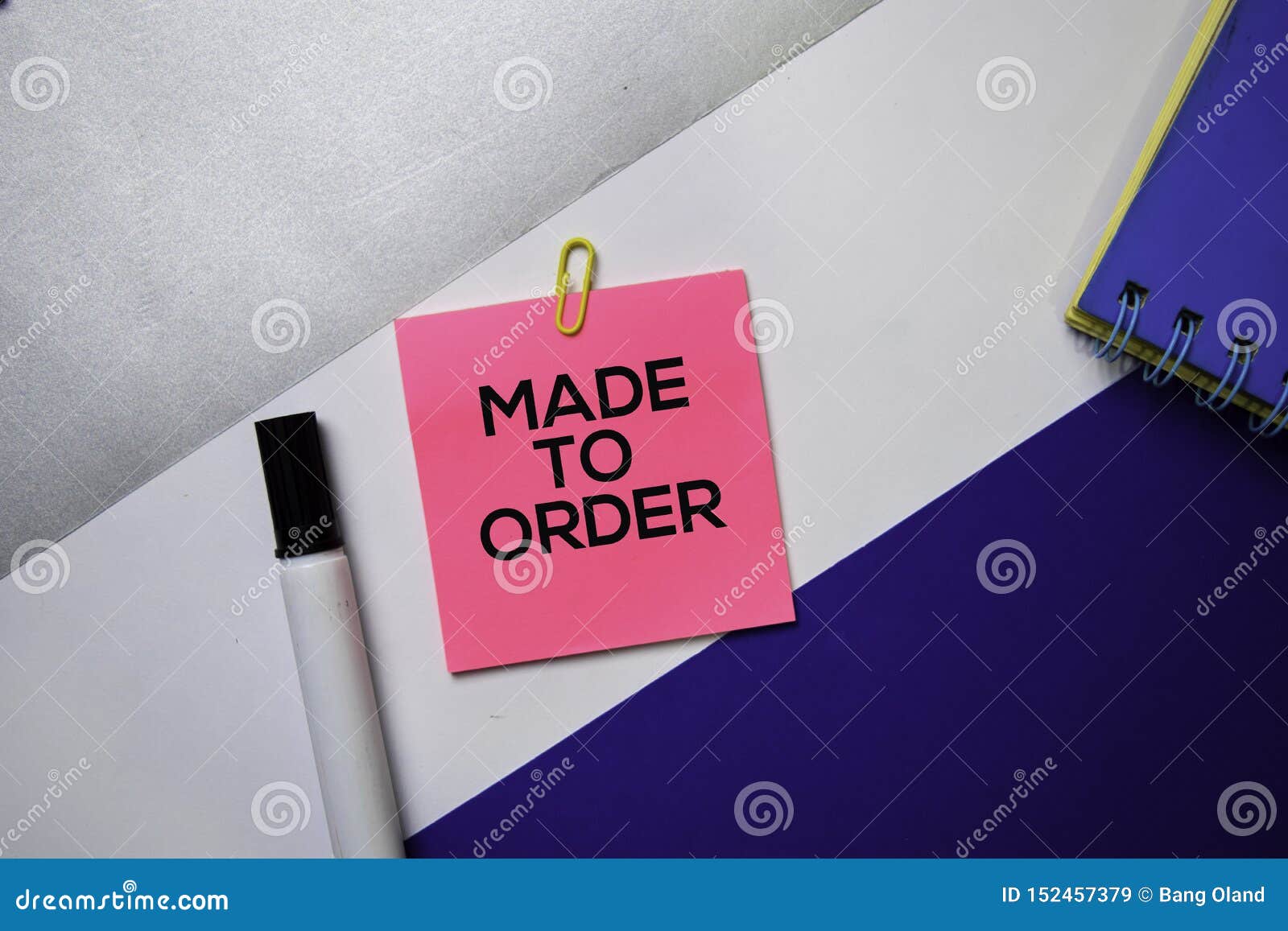 Made To Order Text on Sticky Notes with Color Office Desk Concept Stock ...