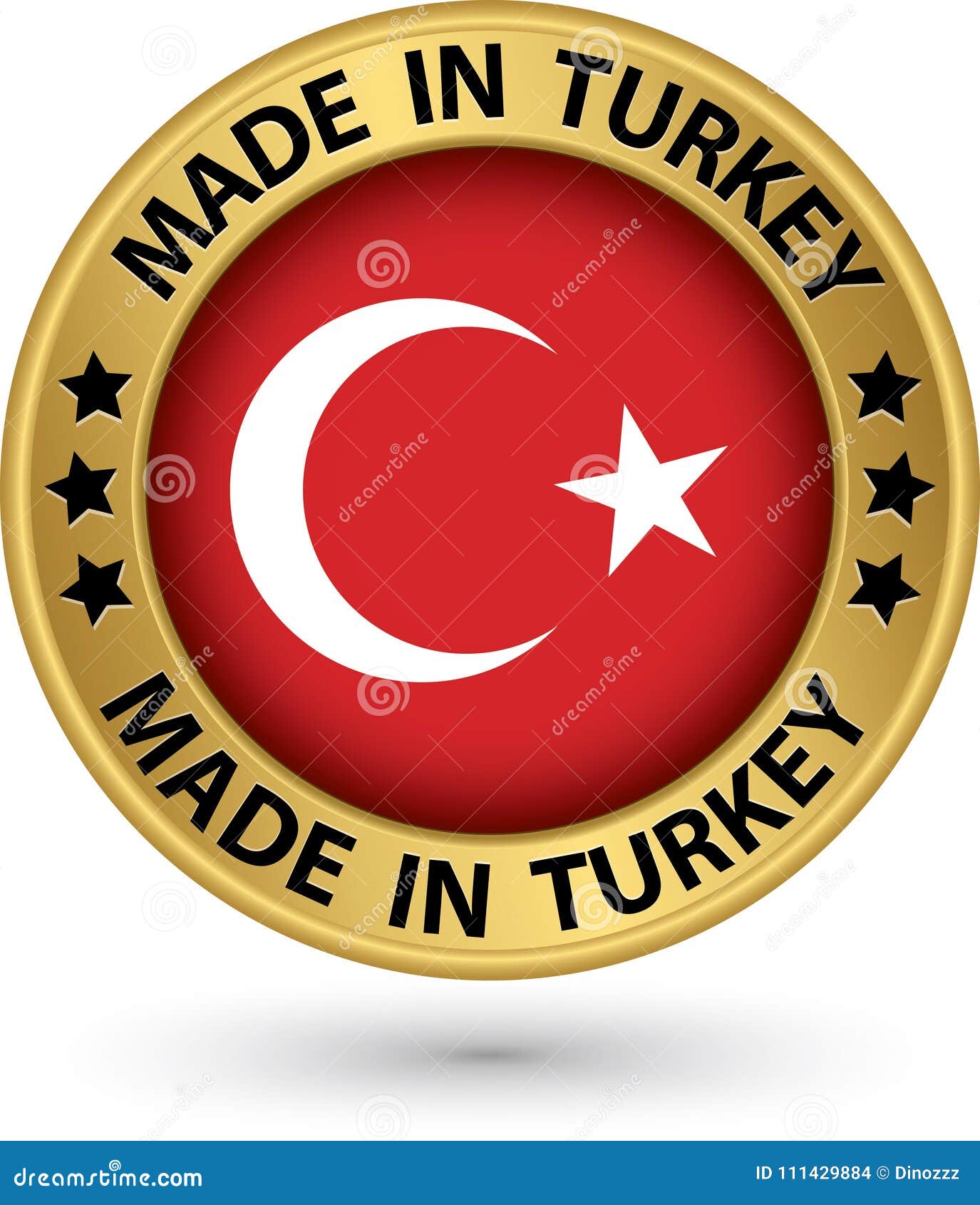 Made in Turkey Gold Label, Vector Illustration Stock Vector ...