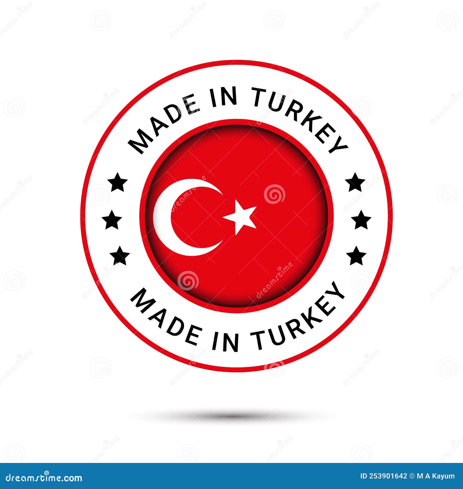 Made in Turkey Round Label, Modern Made in Turkey Logo Stock Vector ...