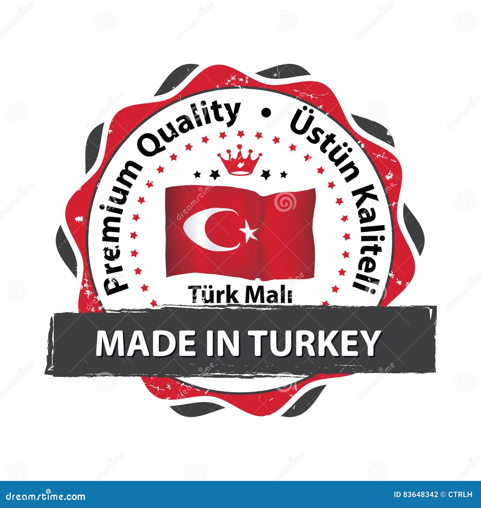 Made in Turkey Translation of the Turkish Text Label Stock Vector ...