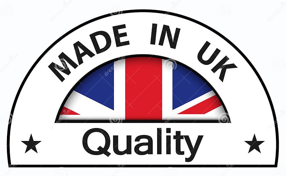 Made in UK, England Quality Icon, Circle Button Stock Vector ...