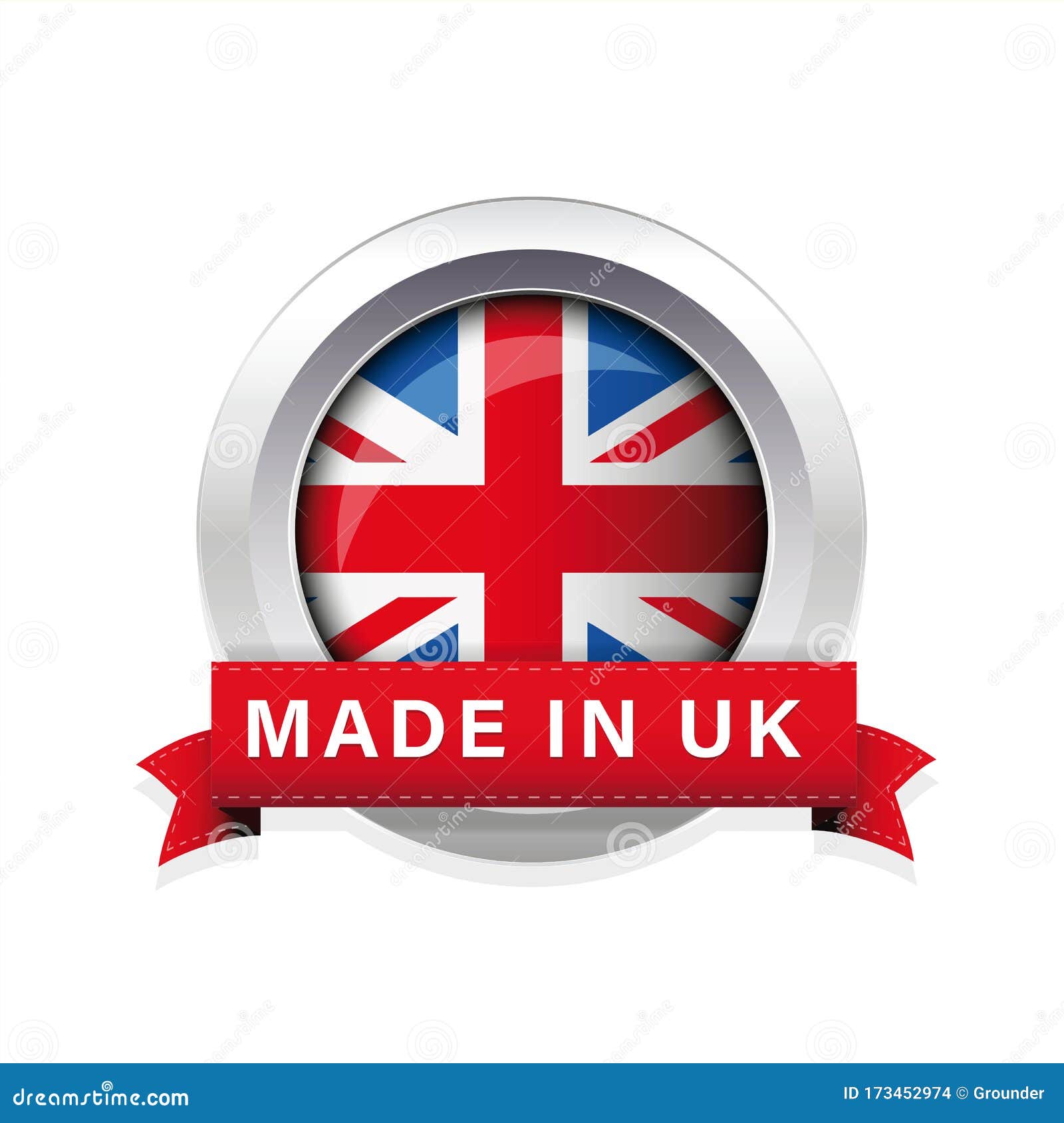Made in UK Flag Button Badge Stock Vector - Illustration of label ...