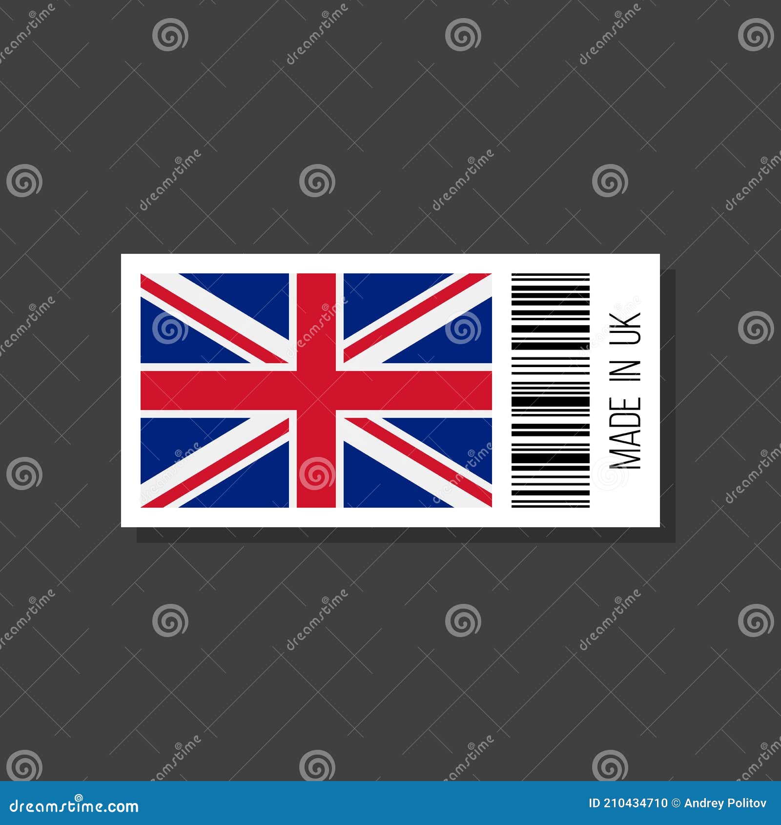 Made in Uk, Vector Sticker with Bar Code and British Flag Stock Vector ...