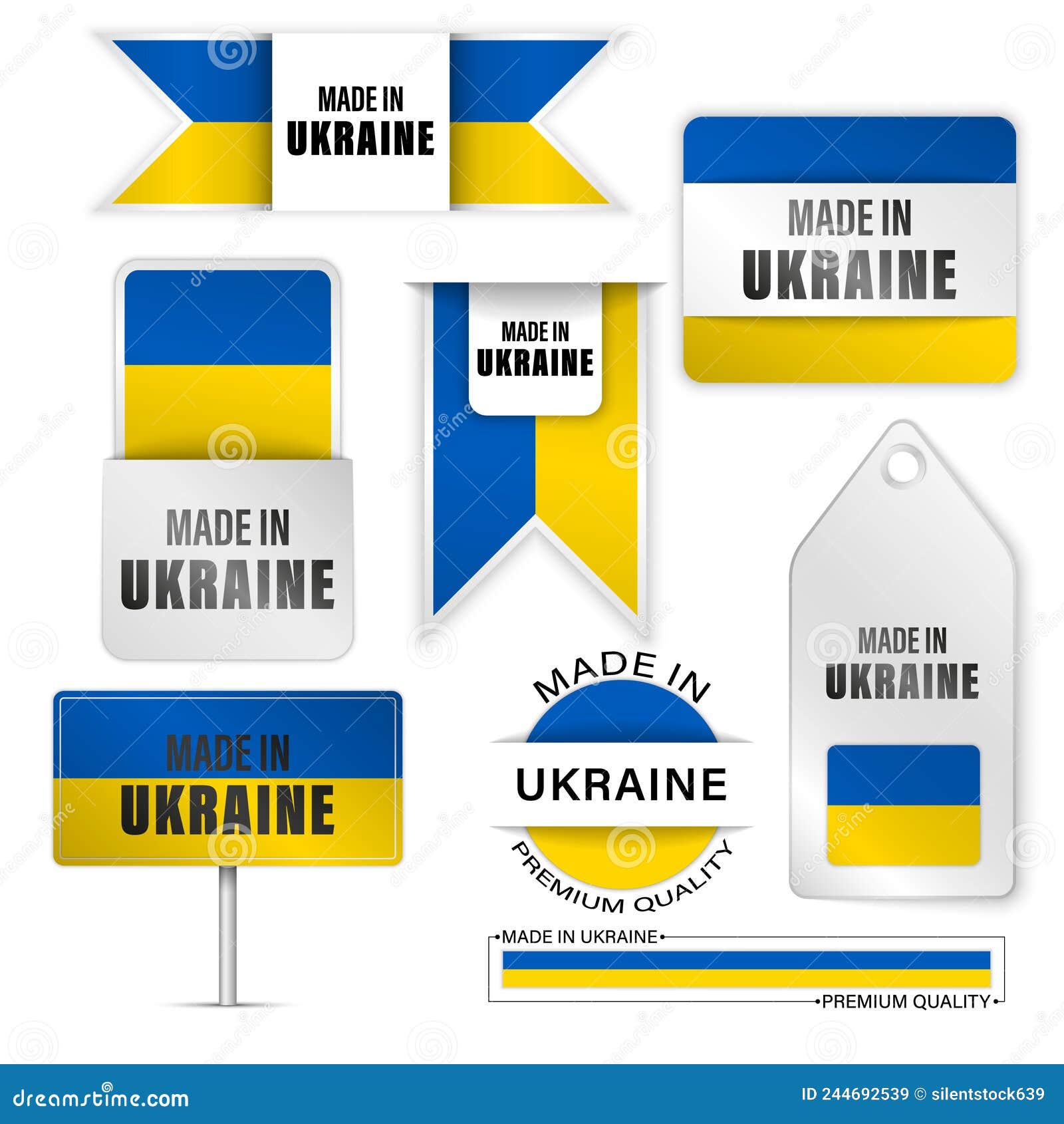 Made in Ukraine Graphics and Labels Set Stock Vector - Illustration of ...