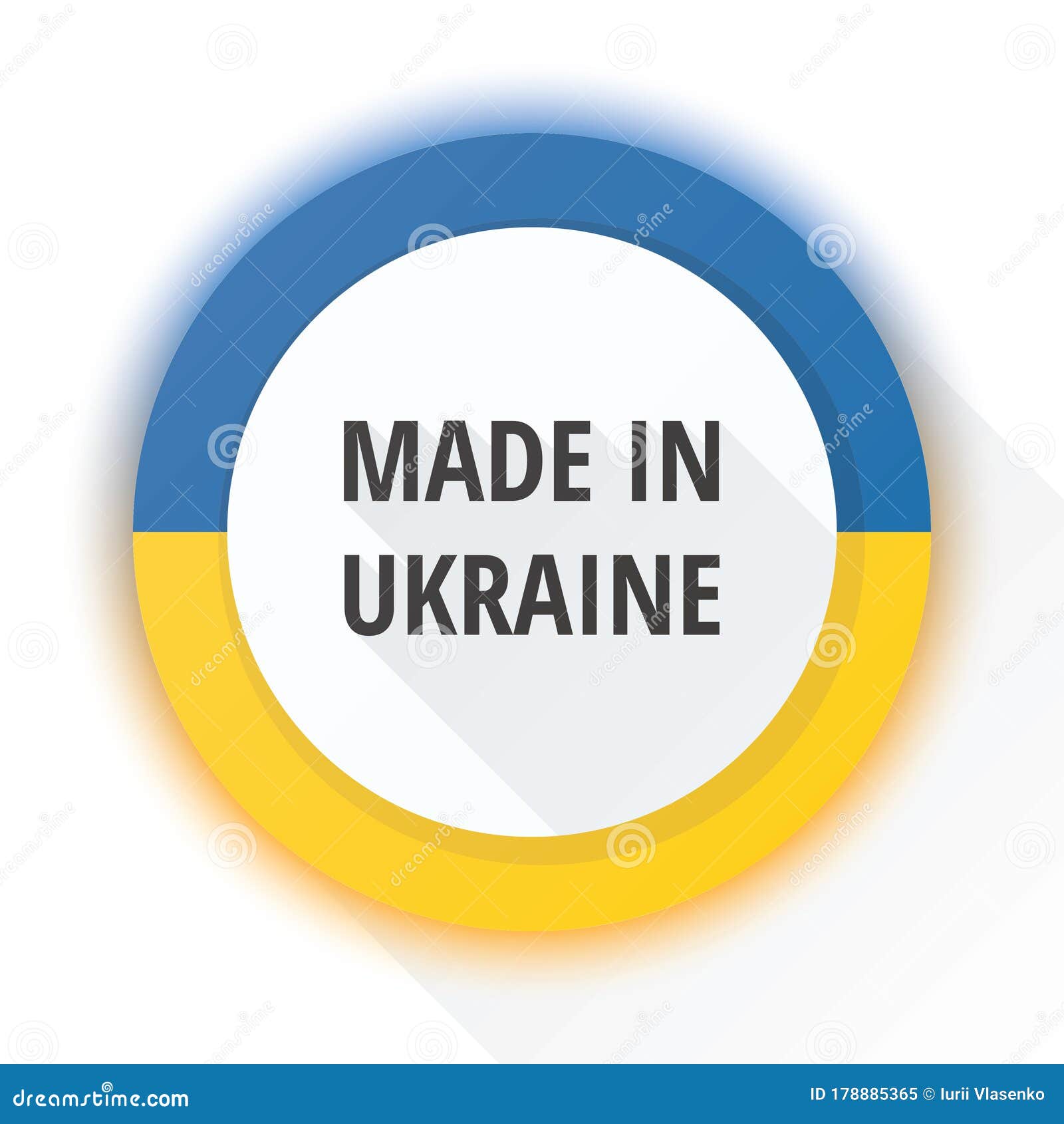 Made in Ukraine Label Button Illustration Stock Vector - Illustration ...