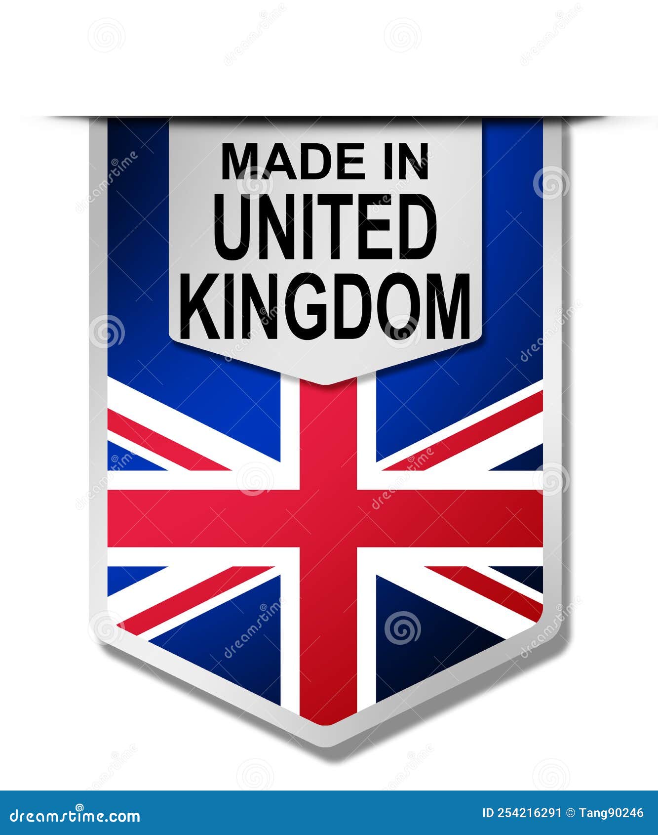 Made in United Kingdom Word on Hanging Banner Stock Illustration ...