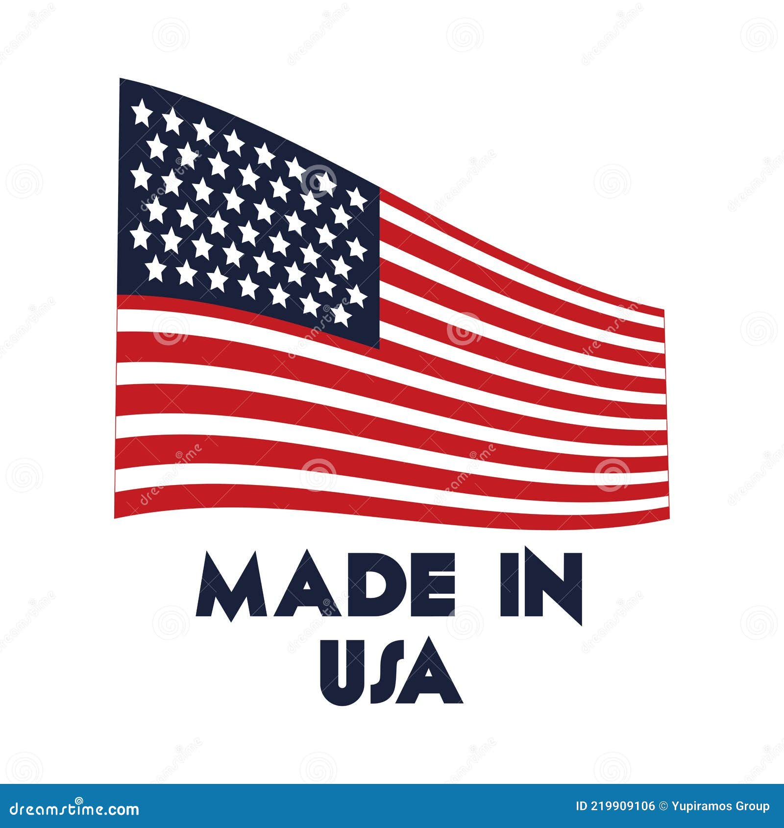 Made in USA flag stock vector. Illustration of united - 219909106