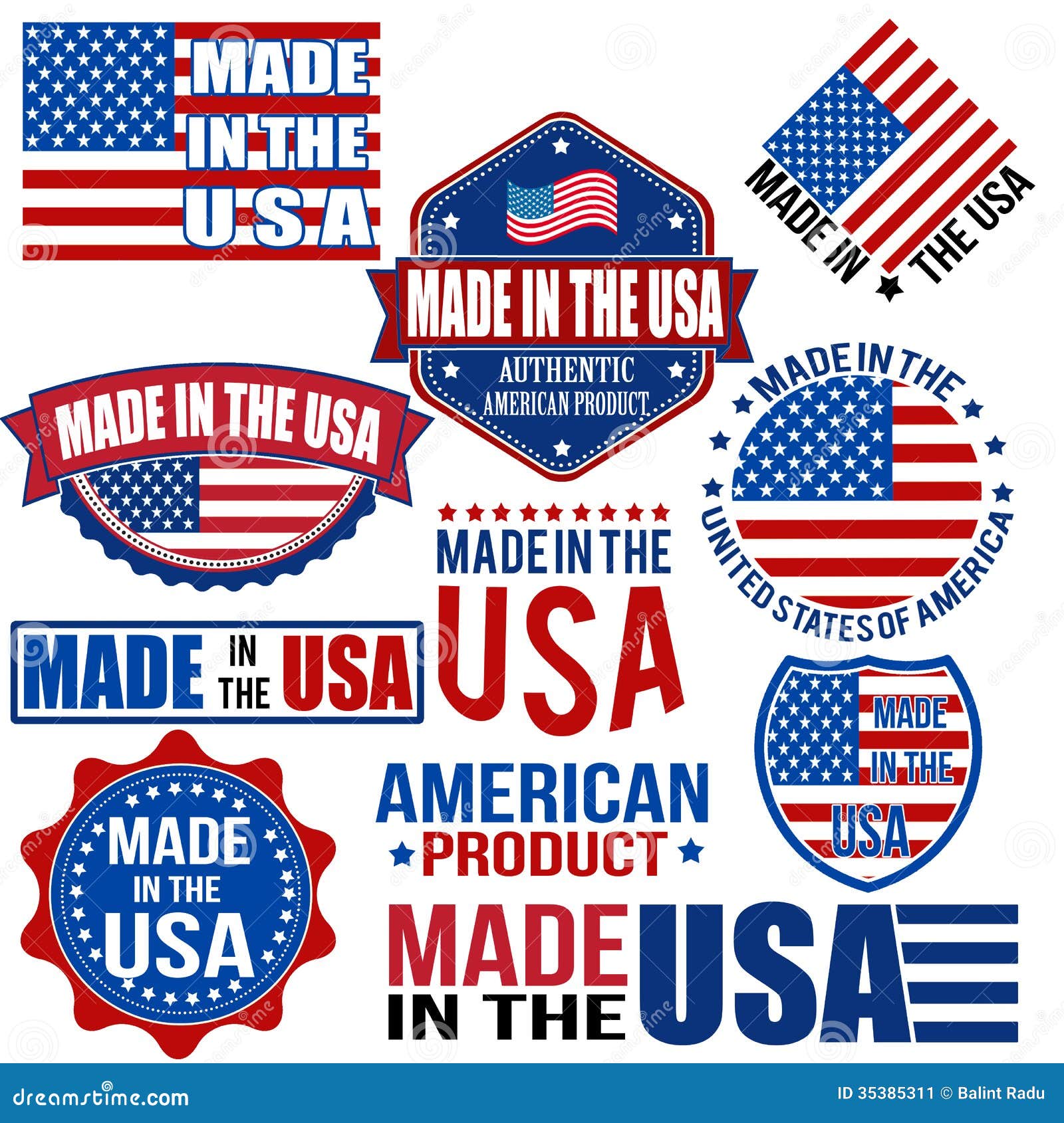Made in the USA Graphics and Labels Stock Vector - Illustration of ...