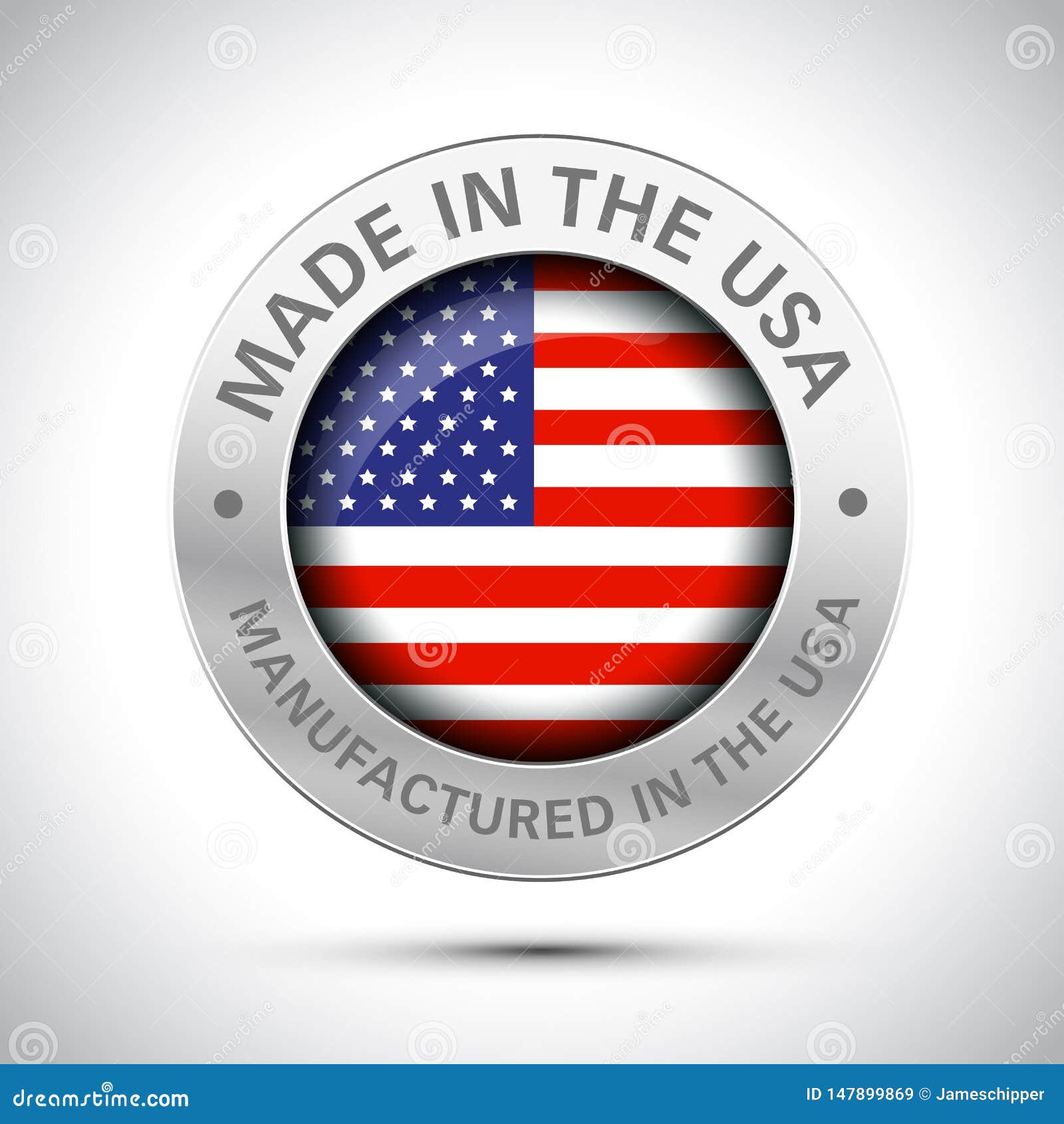 Made in america flag icon stock vector. Illustration of shadow - 147899869
