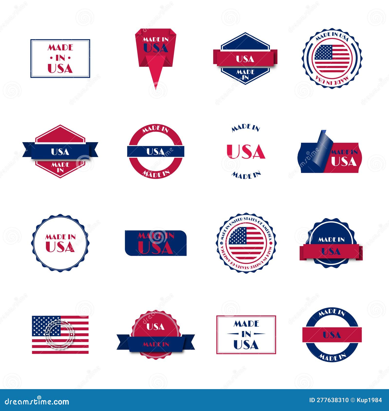 Made in USA Label Set, Vector Illustration Stock Illustration ...