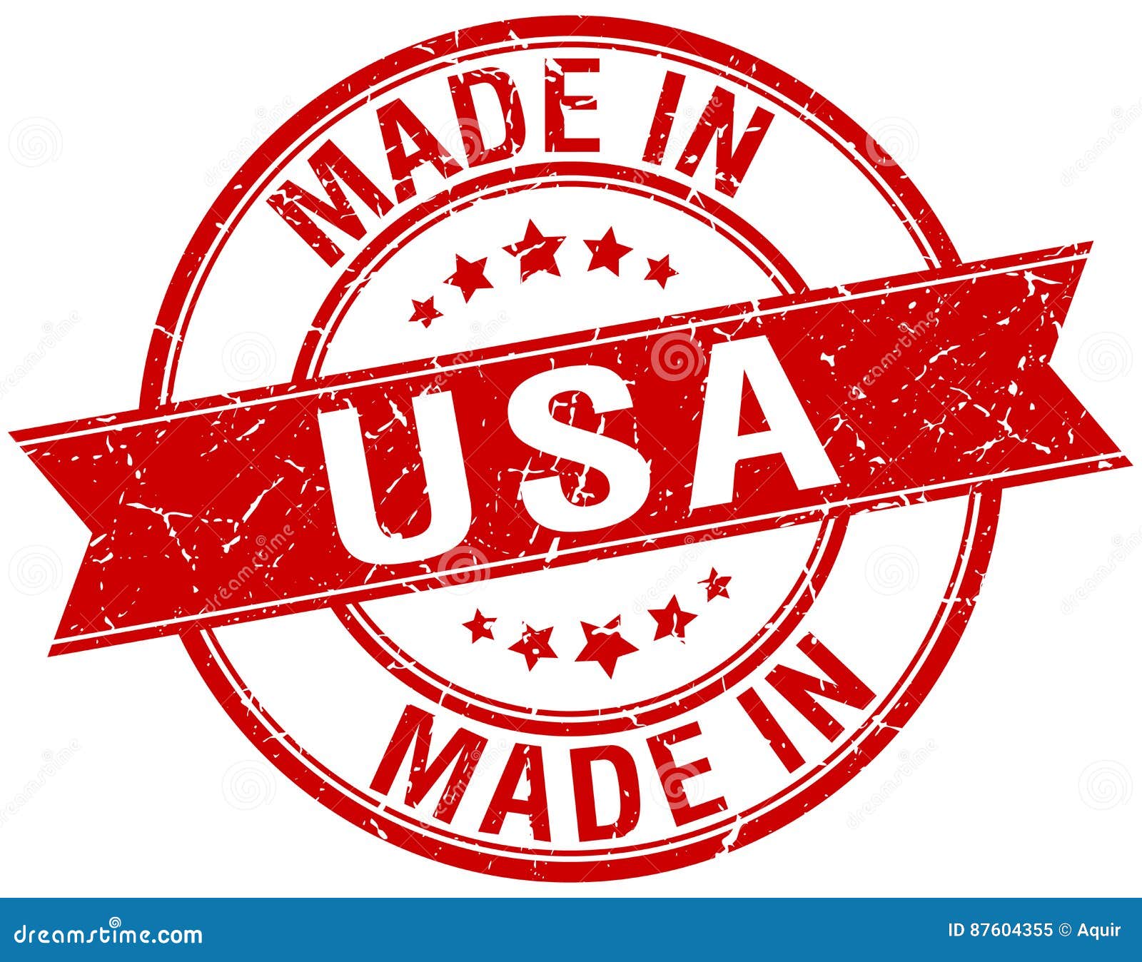 Made in Usa Red Round Stamp Stock Vector - Illustration of vintage ...