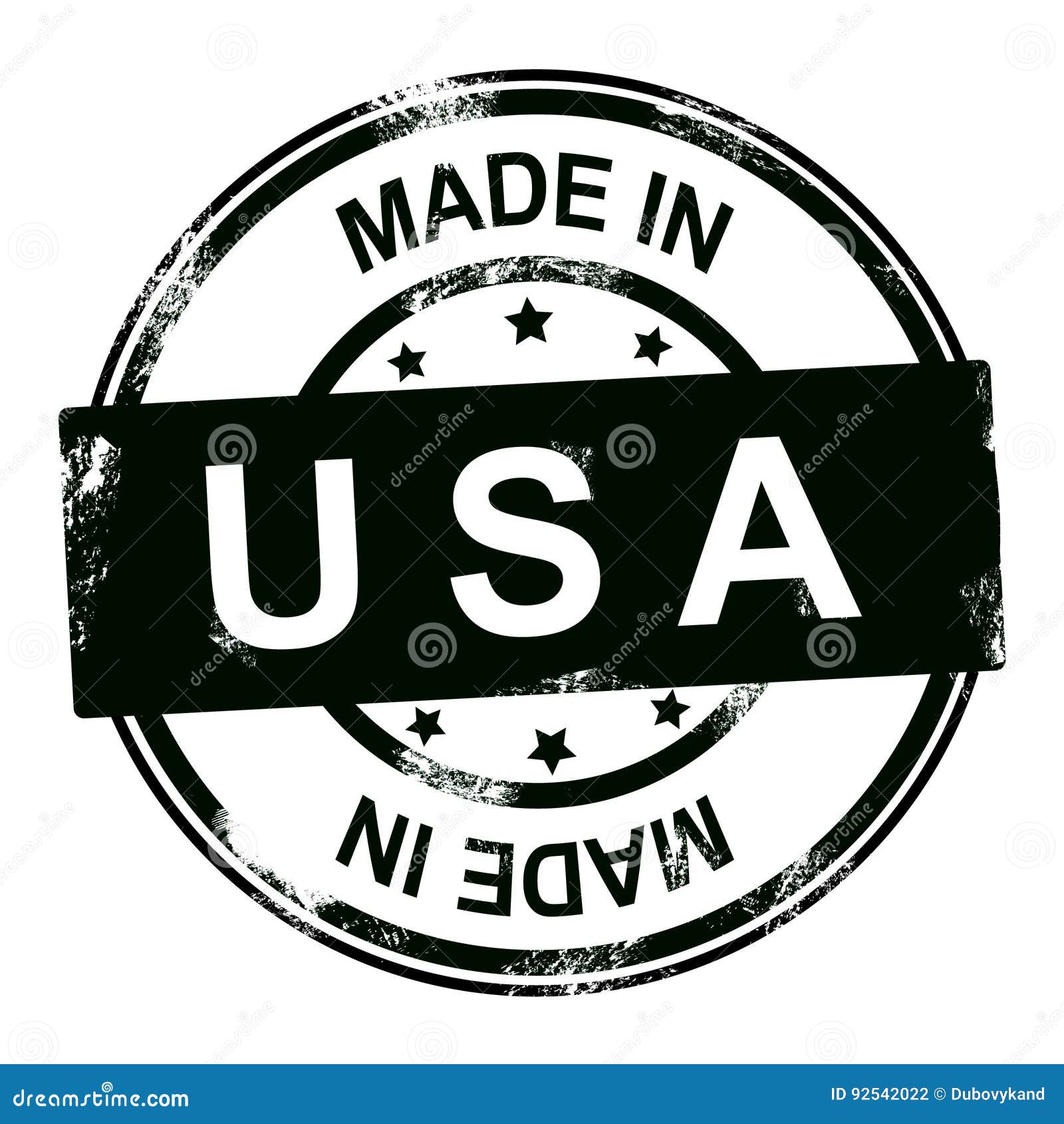 Made in USA Rubber Stamp stock vector. Illustration of product - 92542022