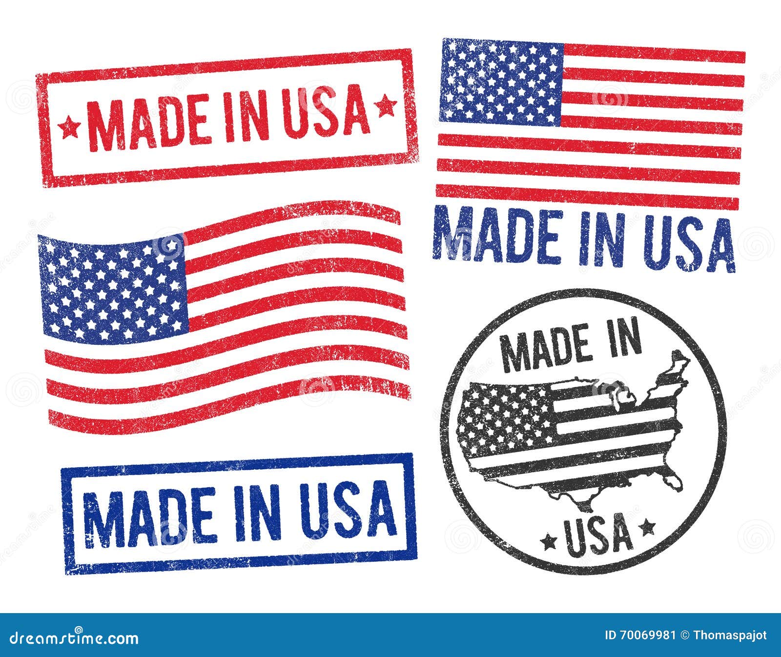 Made in USA stamps stock vector. Illustration of stamp - 70069981