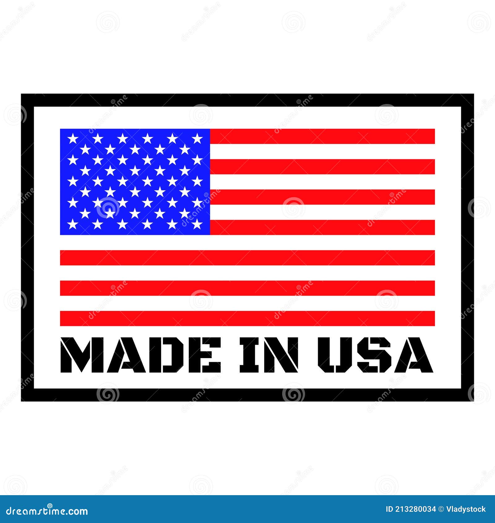 Made in USA Vector Logo with American Flag Stock Vector - Illustration ...