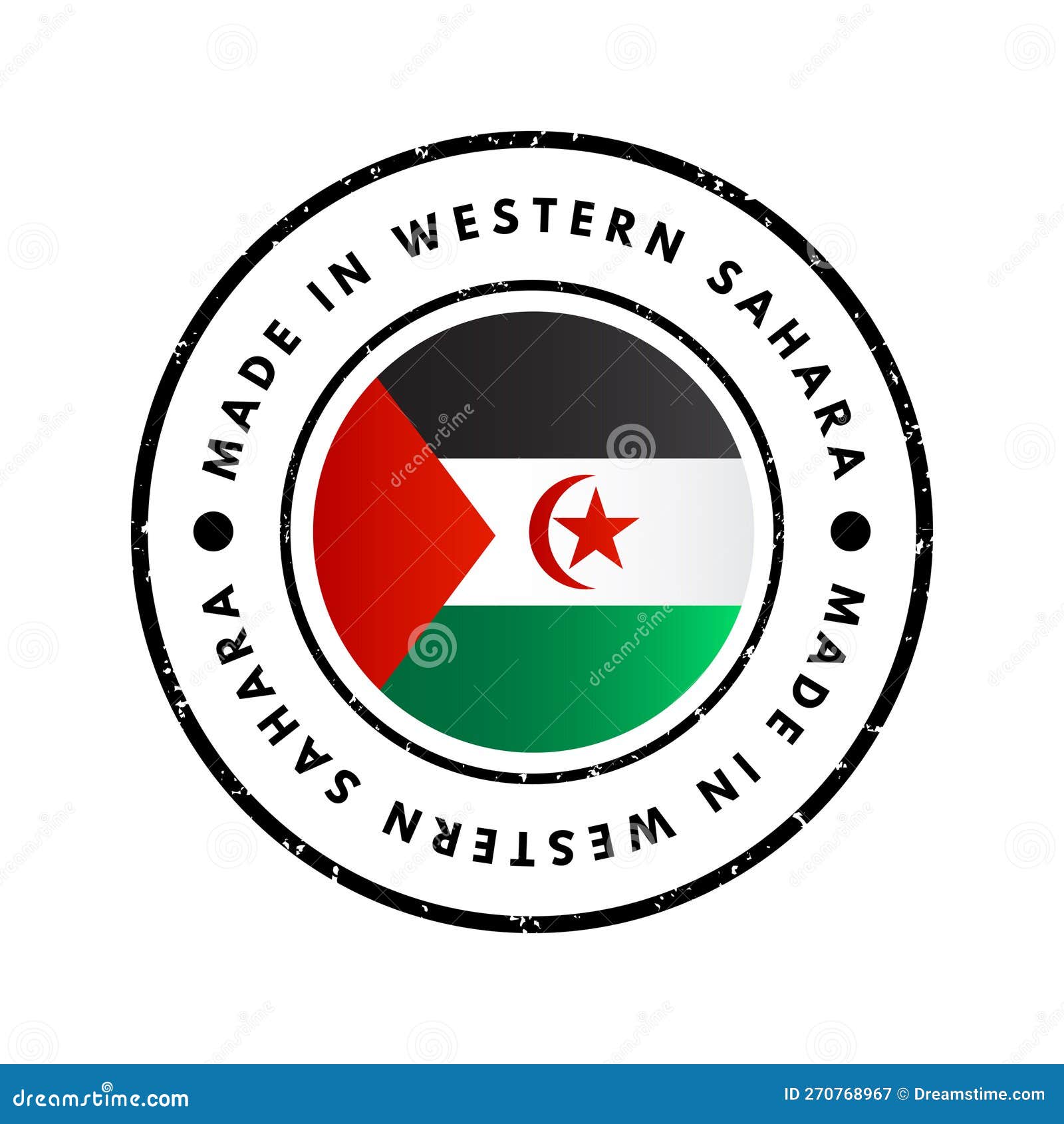 Made In Western Sahara Text Emblem Stamp, Concept Background Stock ...