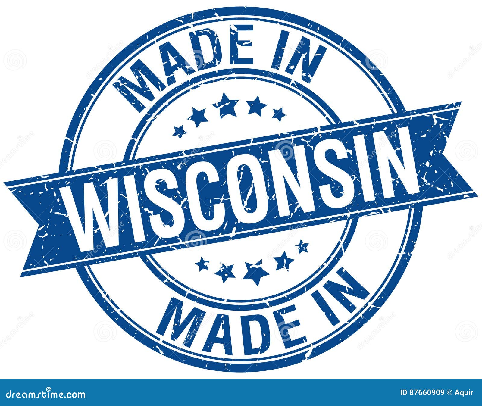 Made in Wisconsin Blue Round Stamp Stock Vector - Illustration of ...