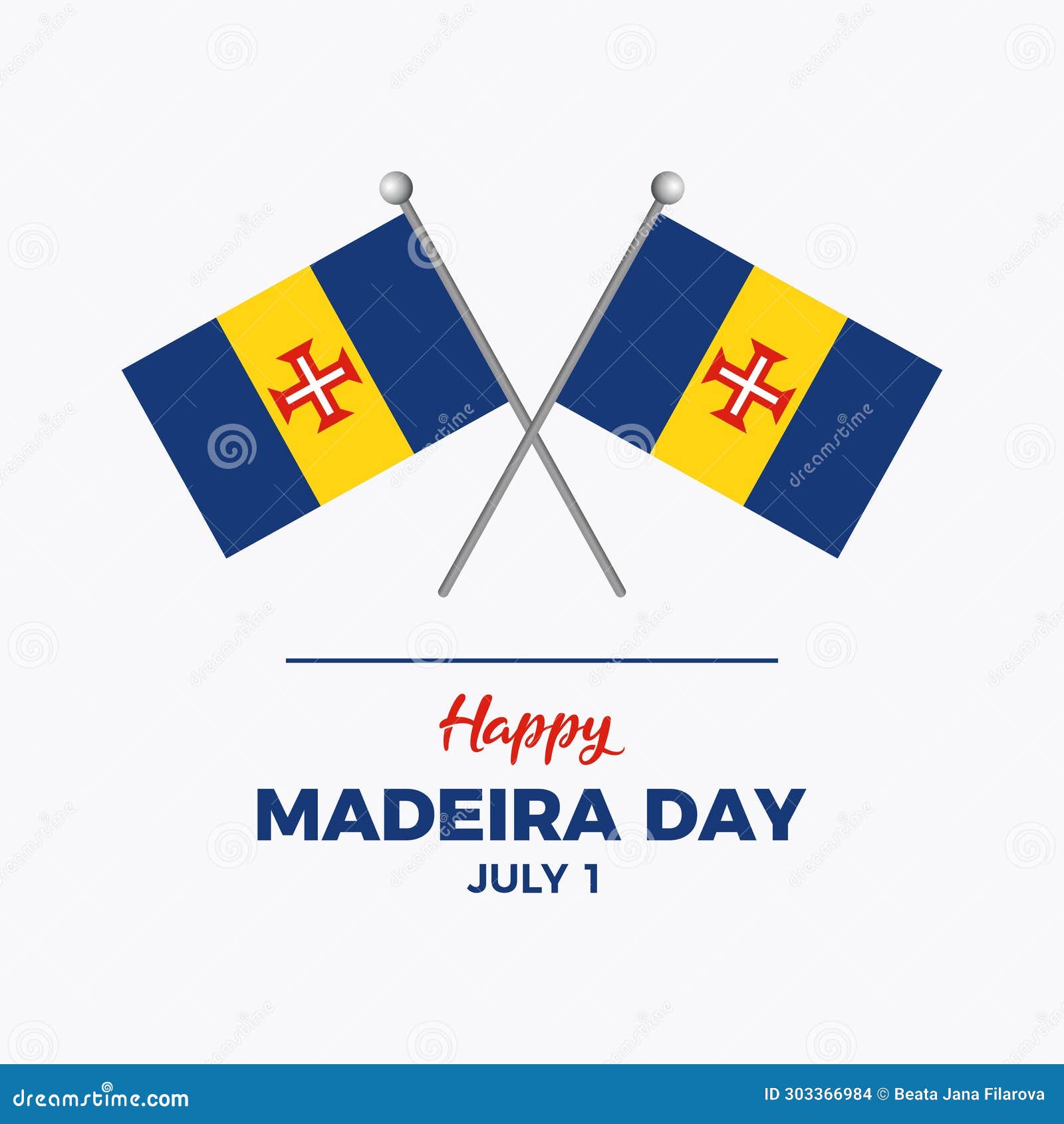 Happy Madeira Day Poster Vector Illustration Stock Illustration ...