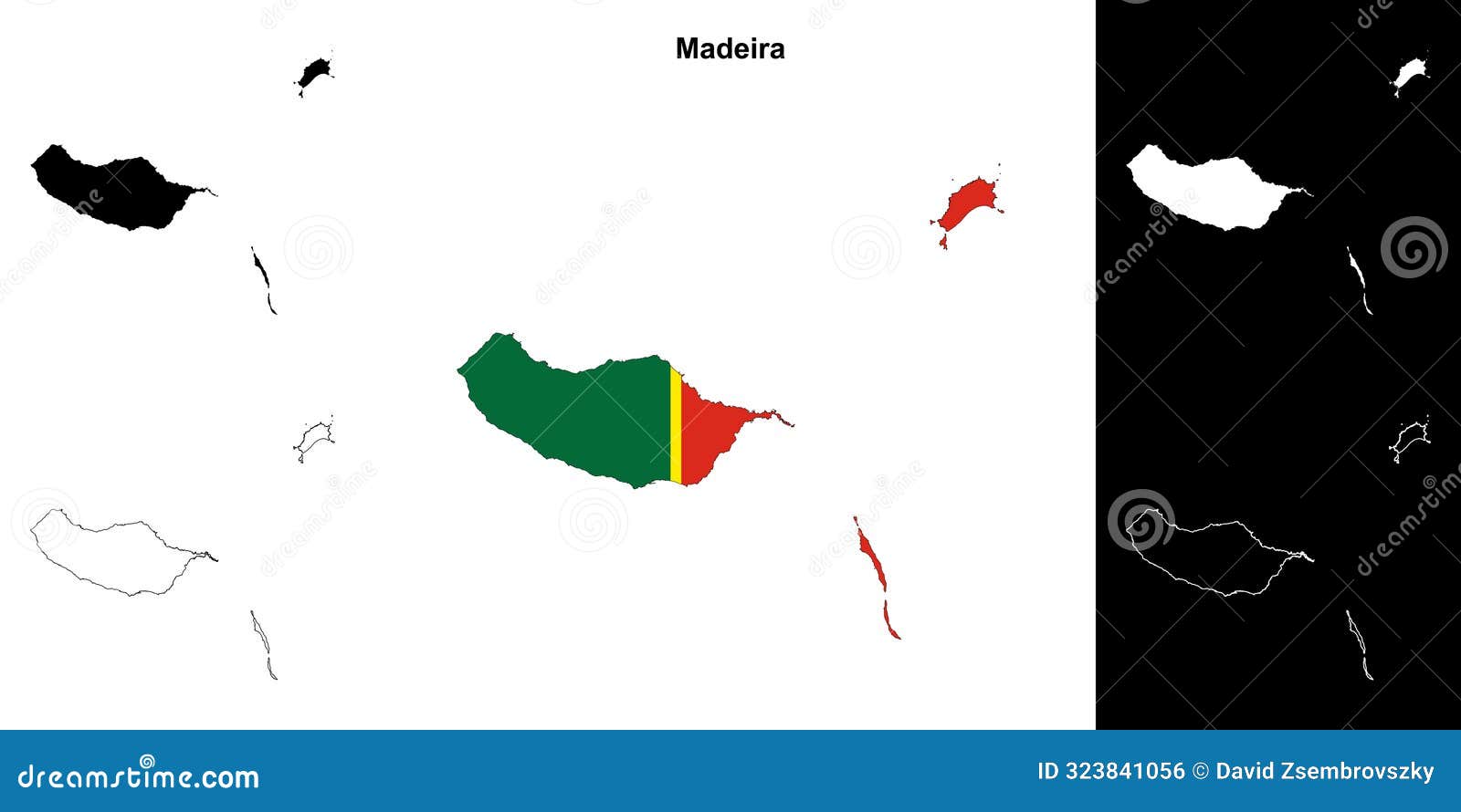 Madeira outline map stock vector. Illustration of silhouette - 323841056