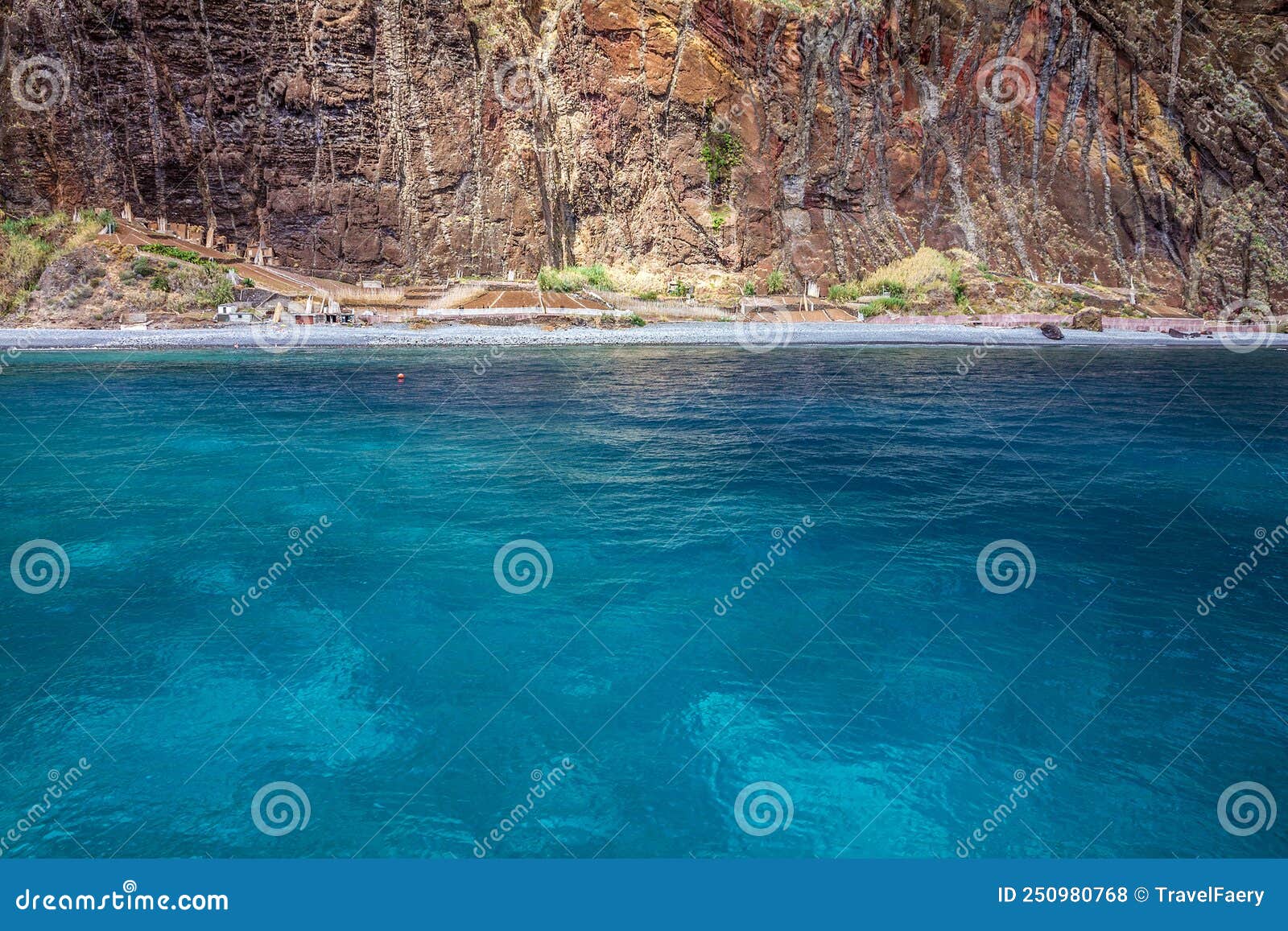 Madeira Island Beach with Blue Water, Portugal Stock Photo - Image of ...