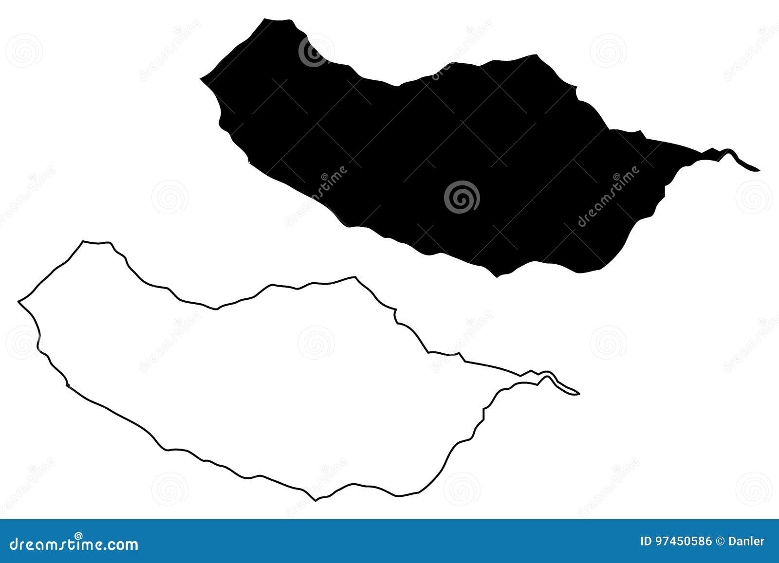 Madeira island map vector stock vector. Illustration of destination ...