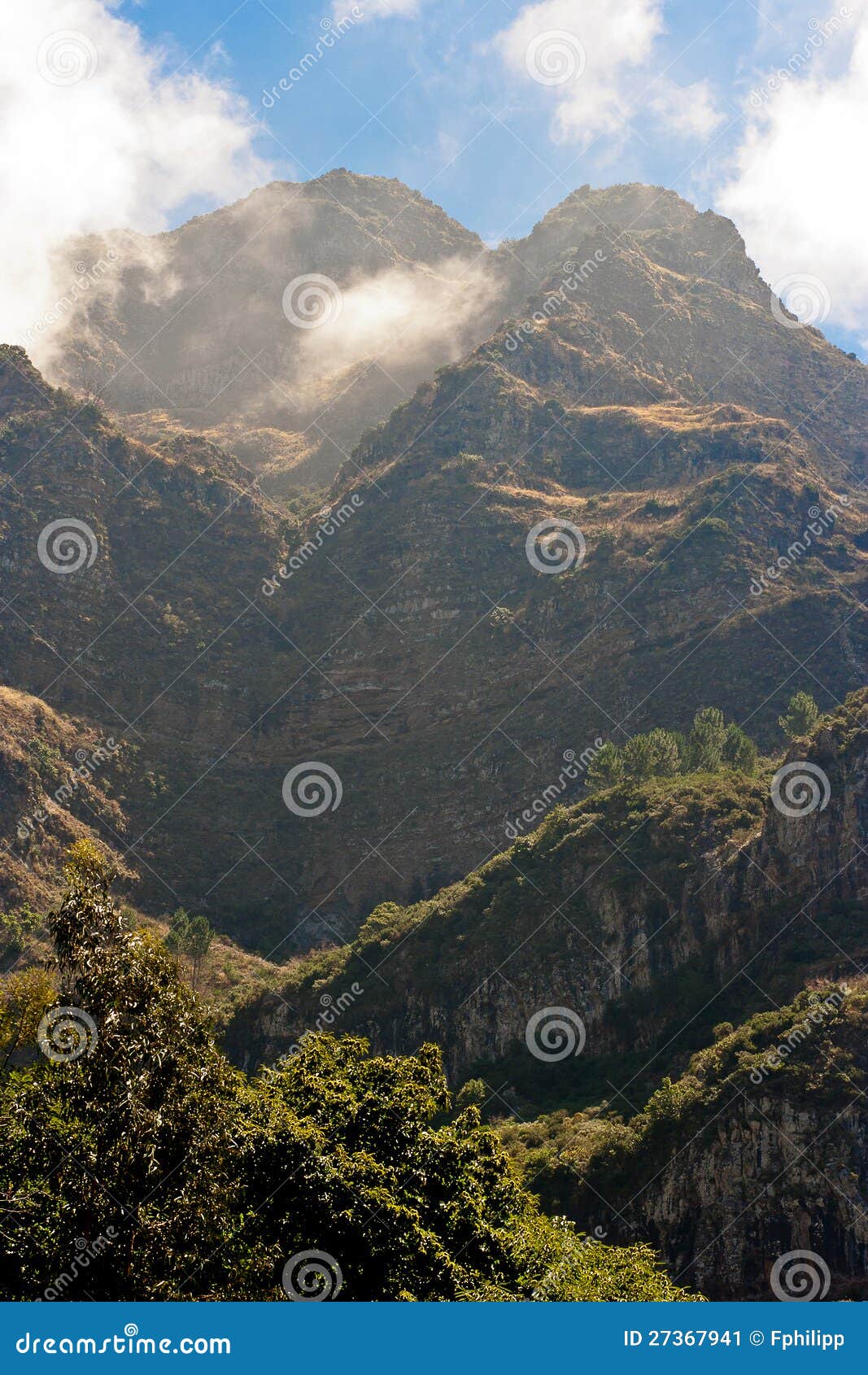 Madeira Landscape with Mountains Stock Image - Image of inland, curral ...