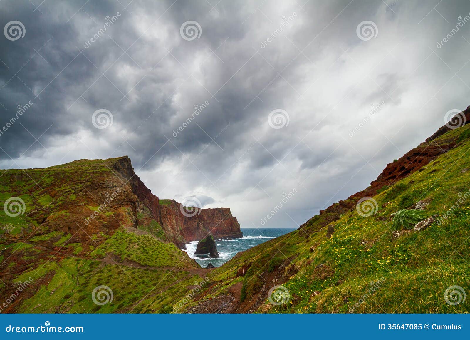 Madeira Landscape and Ocean. Stock Image - Image of rugged, europe ...