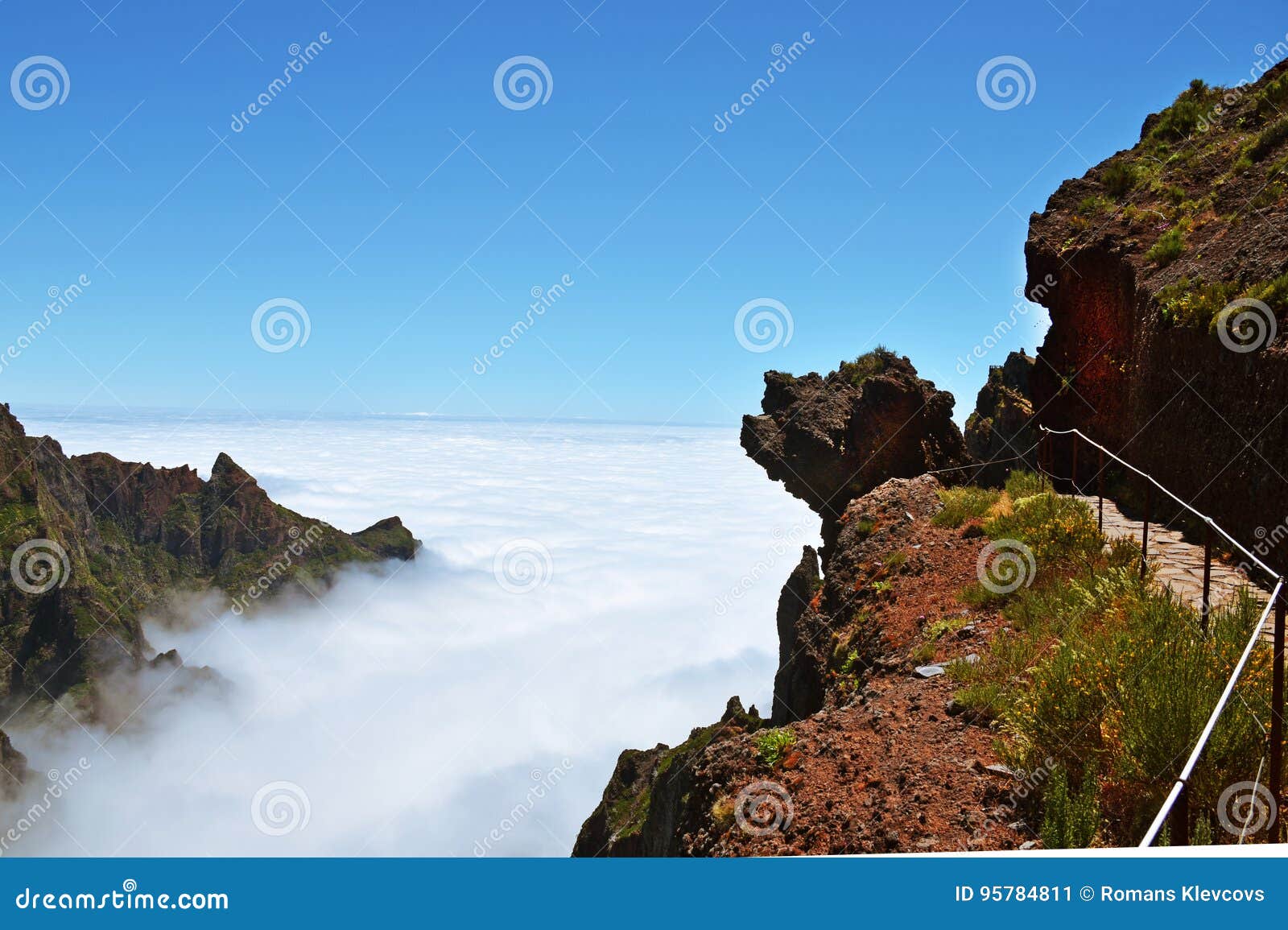 Madeira Mountains in Clouds. Stock Image - Image of madeira, europe ...