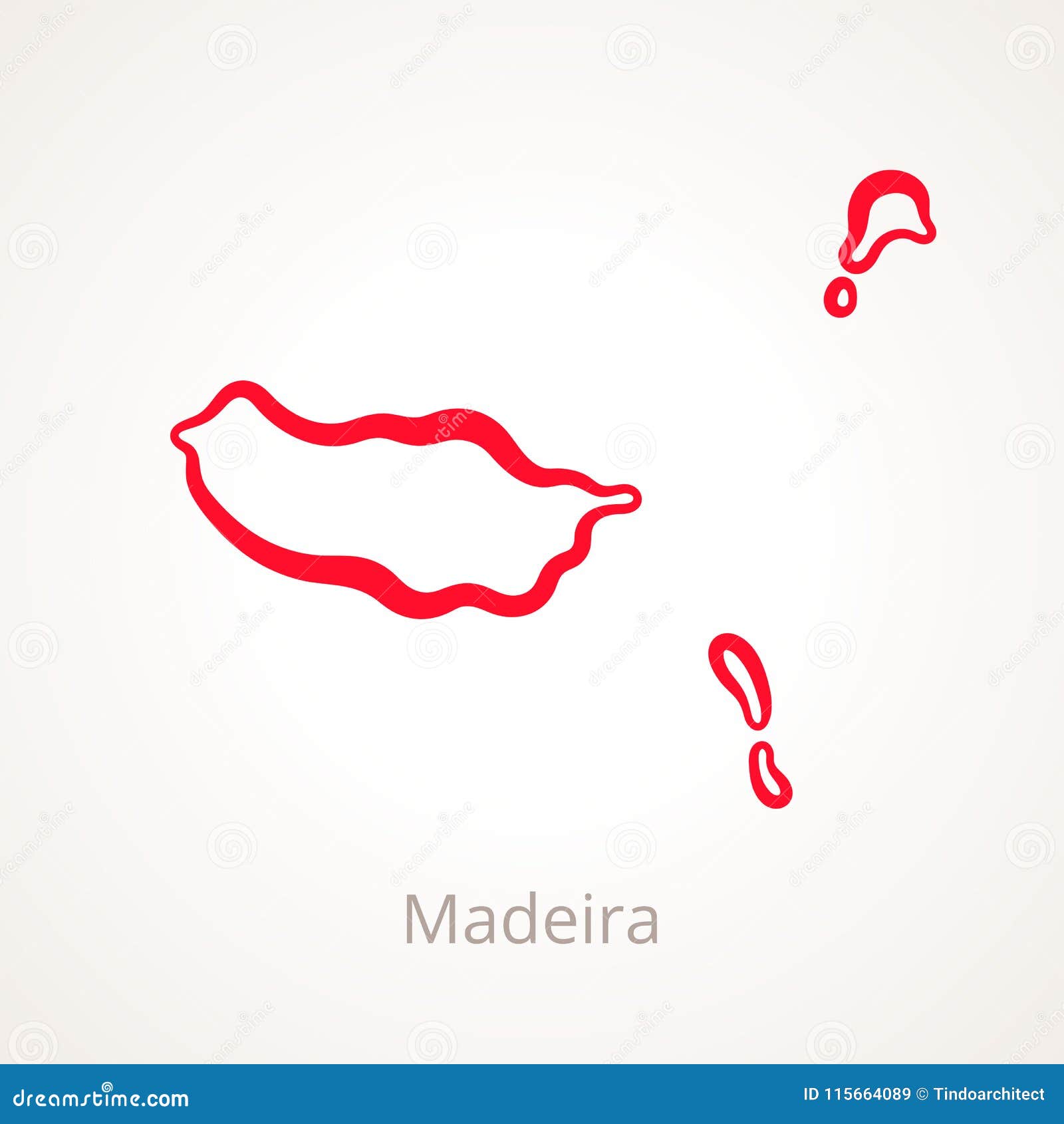 Madeira - Outline Map Cartoon Vector | CartoonDealer.com #115664089