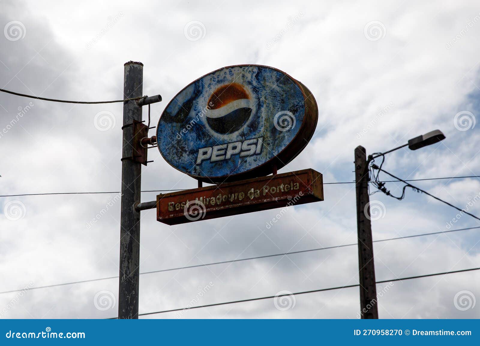 Madeira, Portugal - 22.09.2022: Old Rusty Pepsi Logo on a Pole ...
