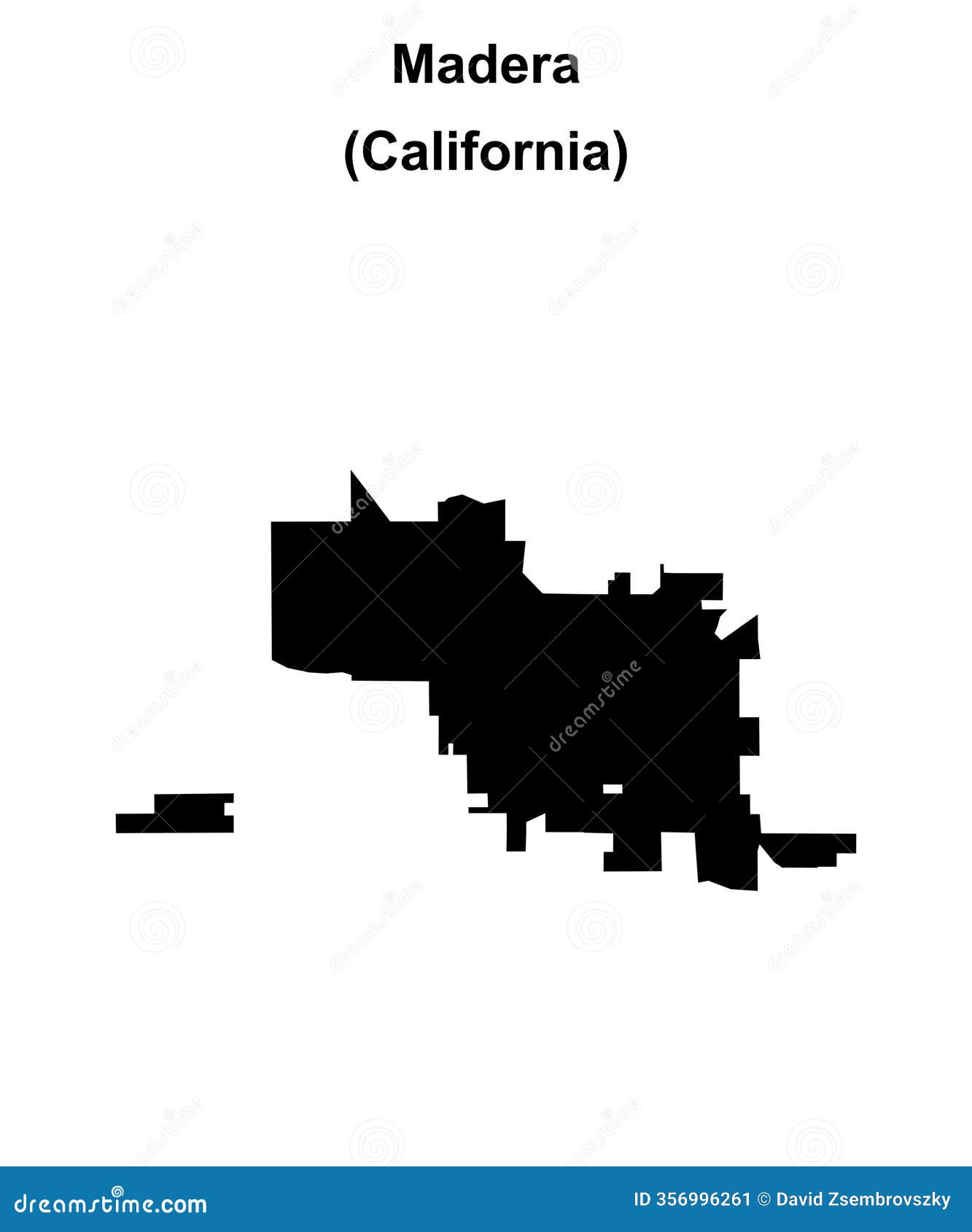 Madera outline map stock illustration. Illustration of silhouette ...
