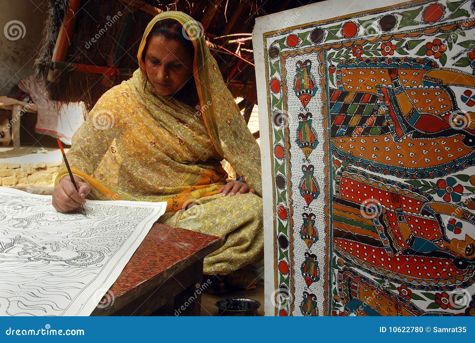 Madhubani Painting in Bihar-India Editorial Image - Image of asia ...