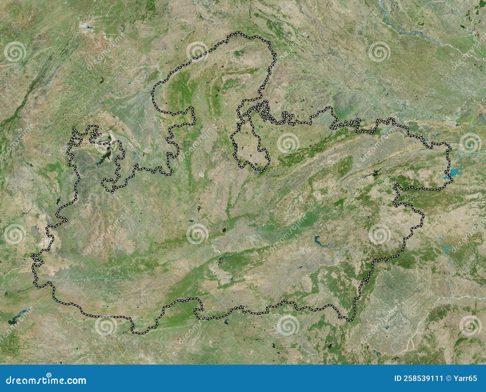 Madhya Pradesh, India. High-res Satellite. No Legend Stock Image ...