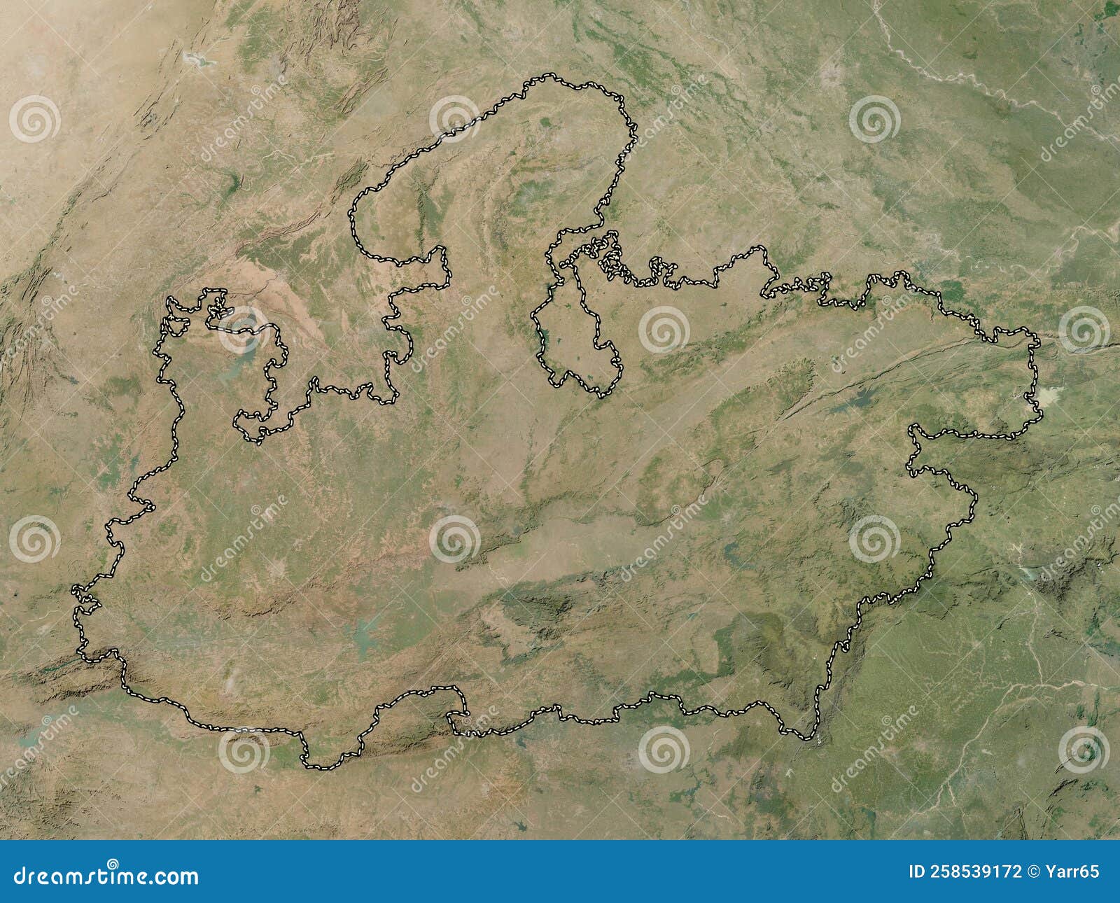 Madhya Pradesh, India. Low-res Satellite. No Legend Stock Photo - Image ...